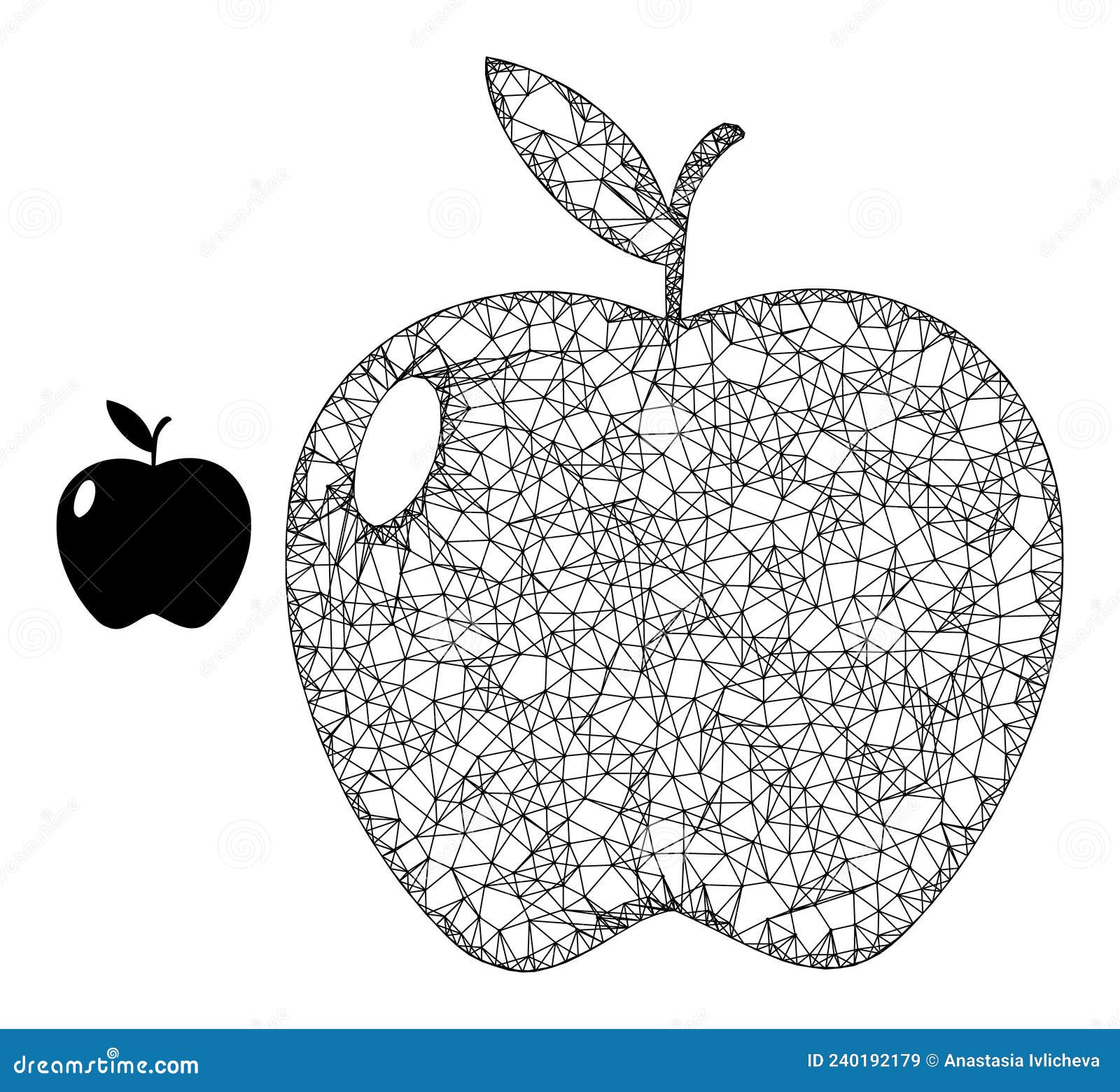 Hatched Mesh Apple Fruit Icon Stock Vector - Illustration of diet ...