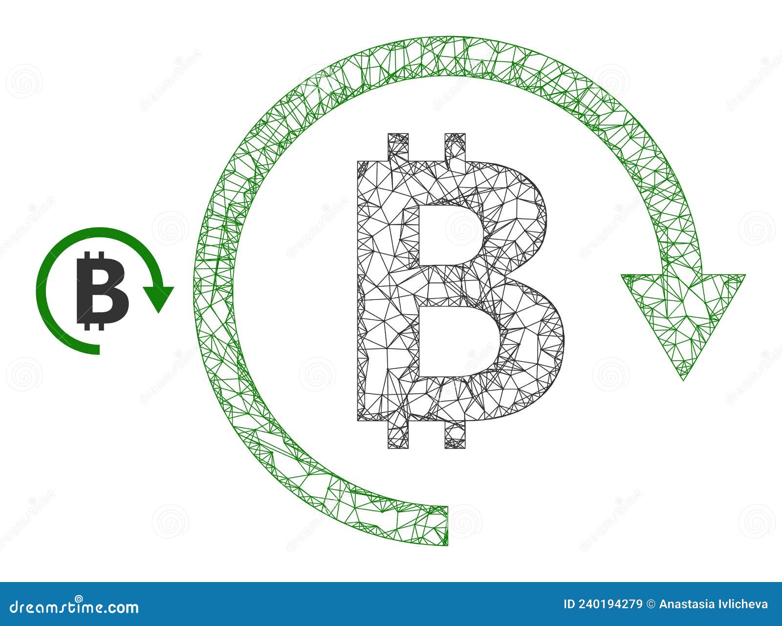 Network Mesh Bitcoin Repay Icon Stock Vector - Illustration of coin ...