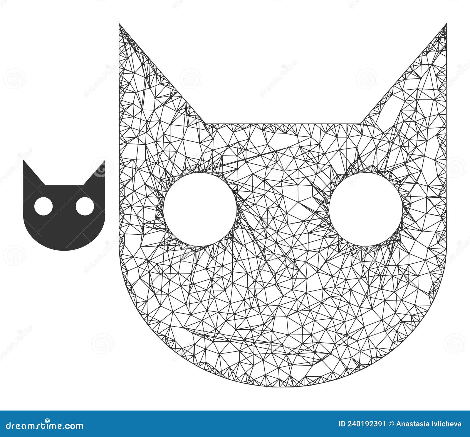 Network Mesh Cat Head Icon stock vector. Illustration of vector - 240192391