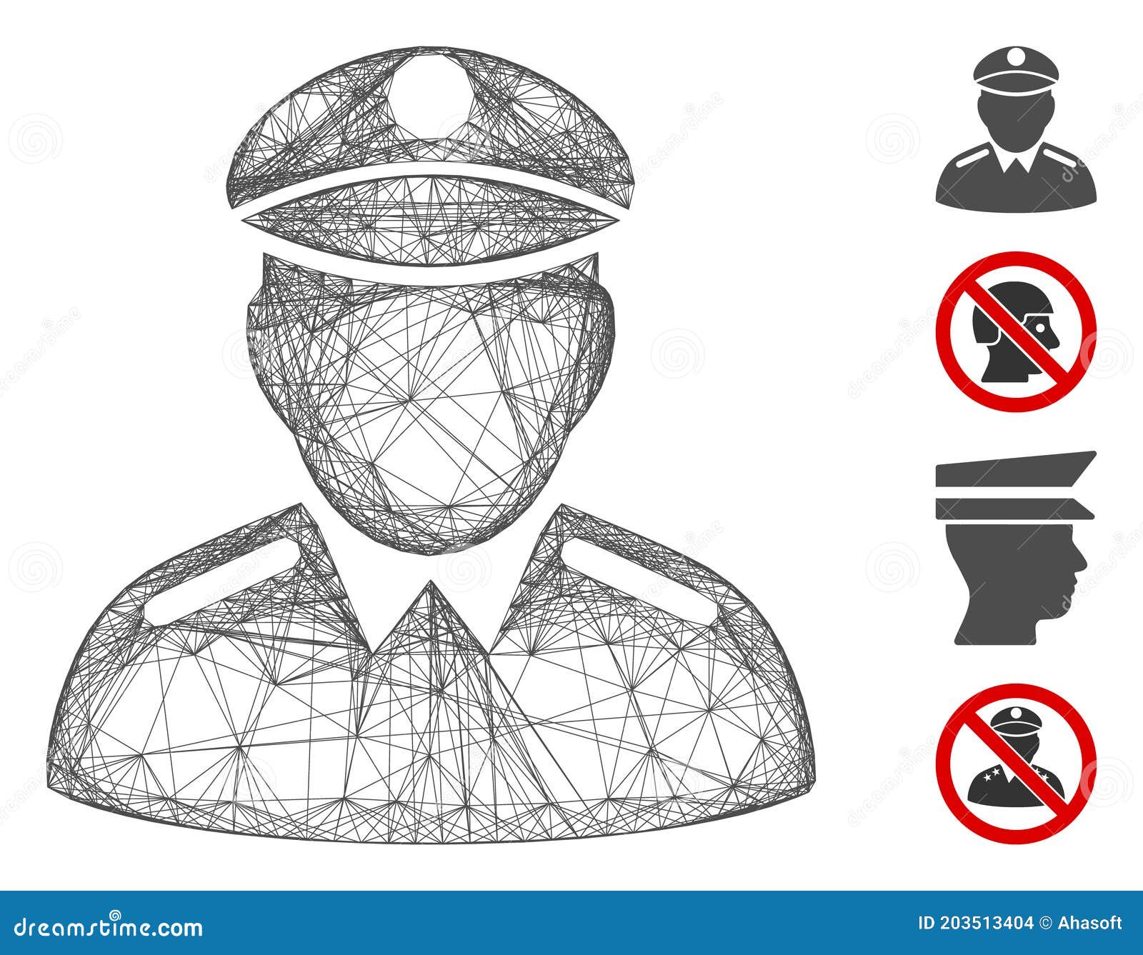 Linear Colonel Vector Mesh stock illustration. Illustration of colonel ...