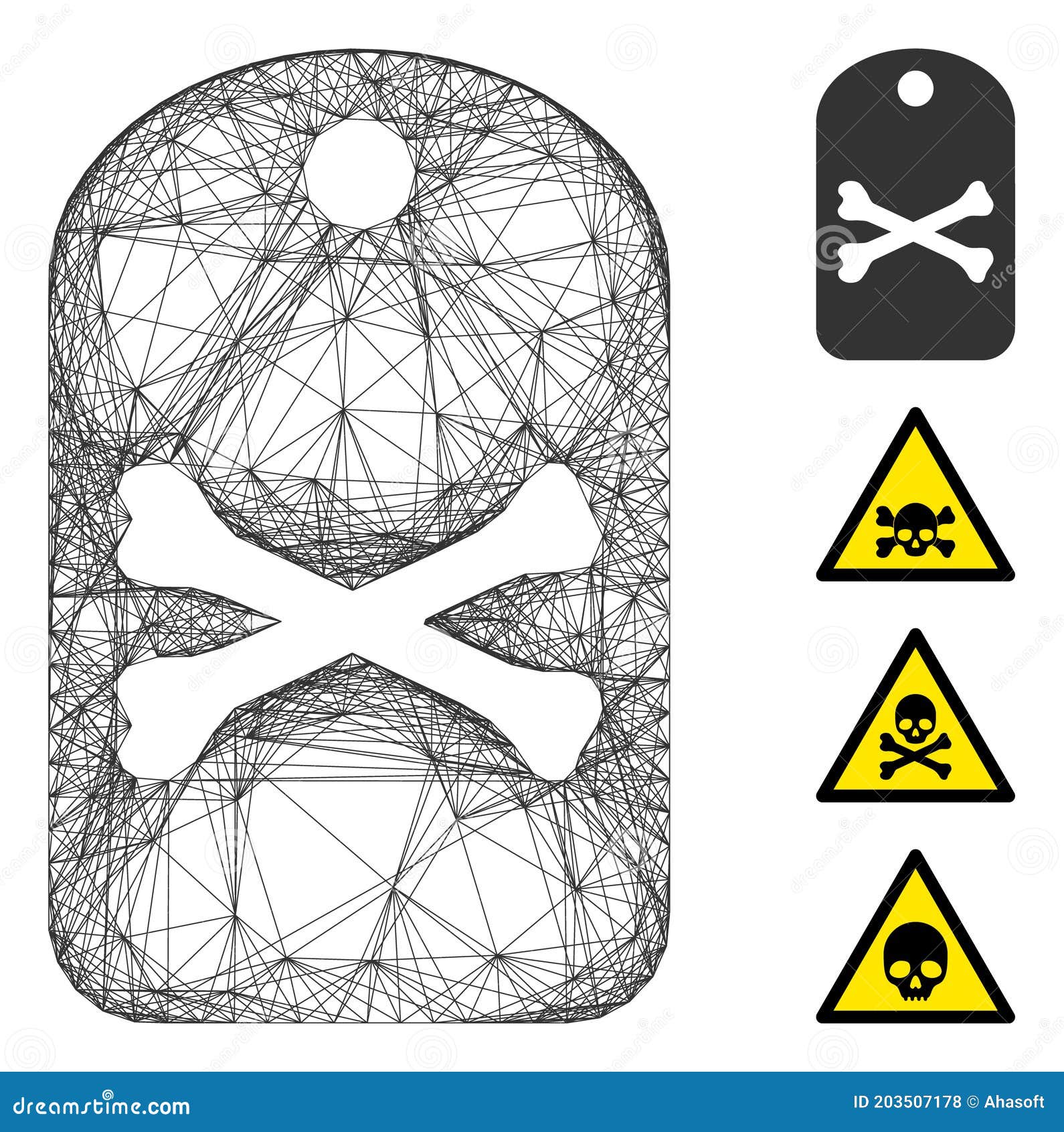 Linear Death Tag Vector Mesh Stock Illustration - Illustration of ...