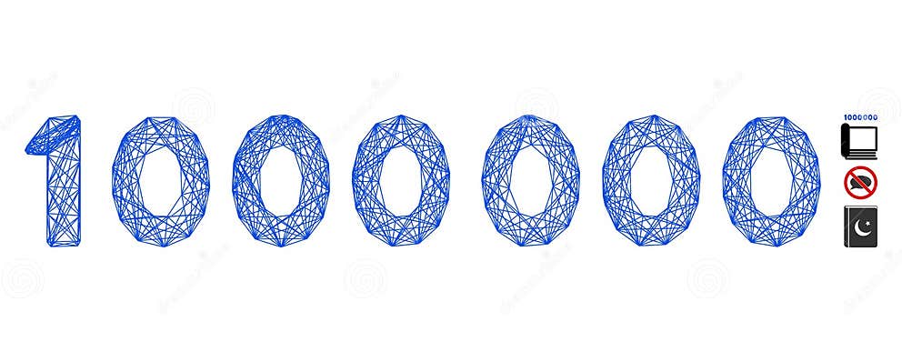 Network 1000000 Digits Text Vector Mesh Stock Illustration ...