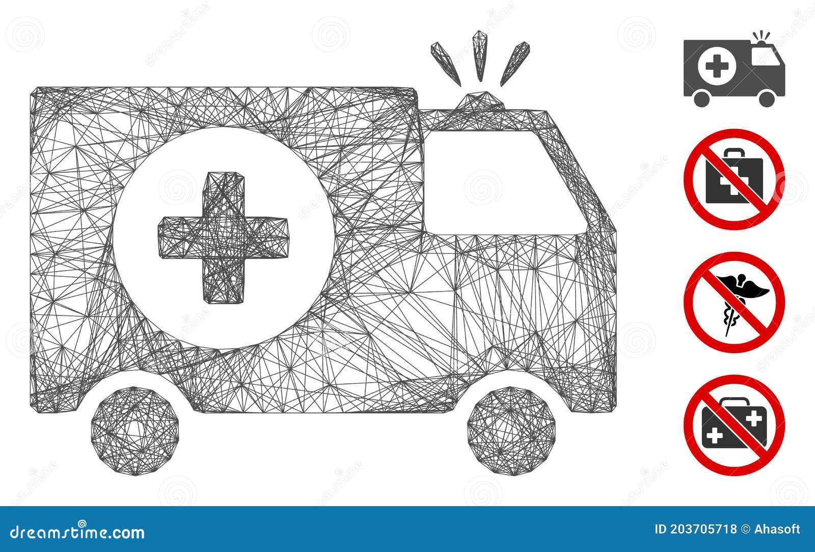 Linear Emergency Vector Mesh Stock Illustration - Illustration of ...