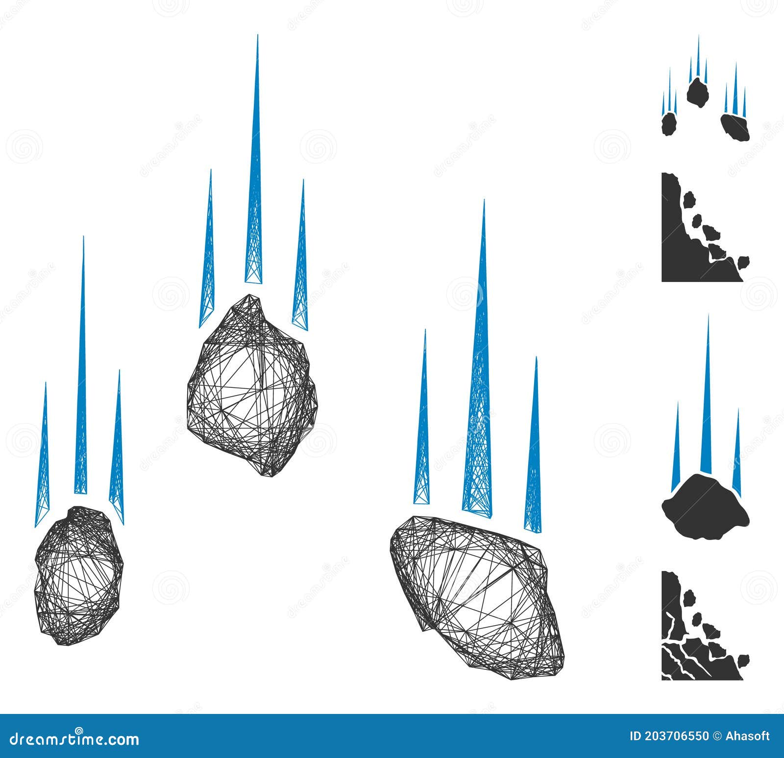 Network Falling Rocks Vector Mesh Stock Illustration - Illustration of ...