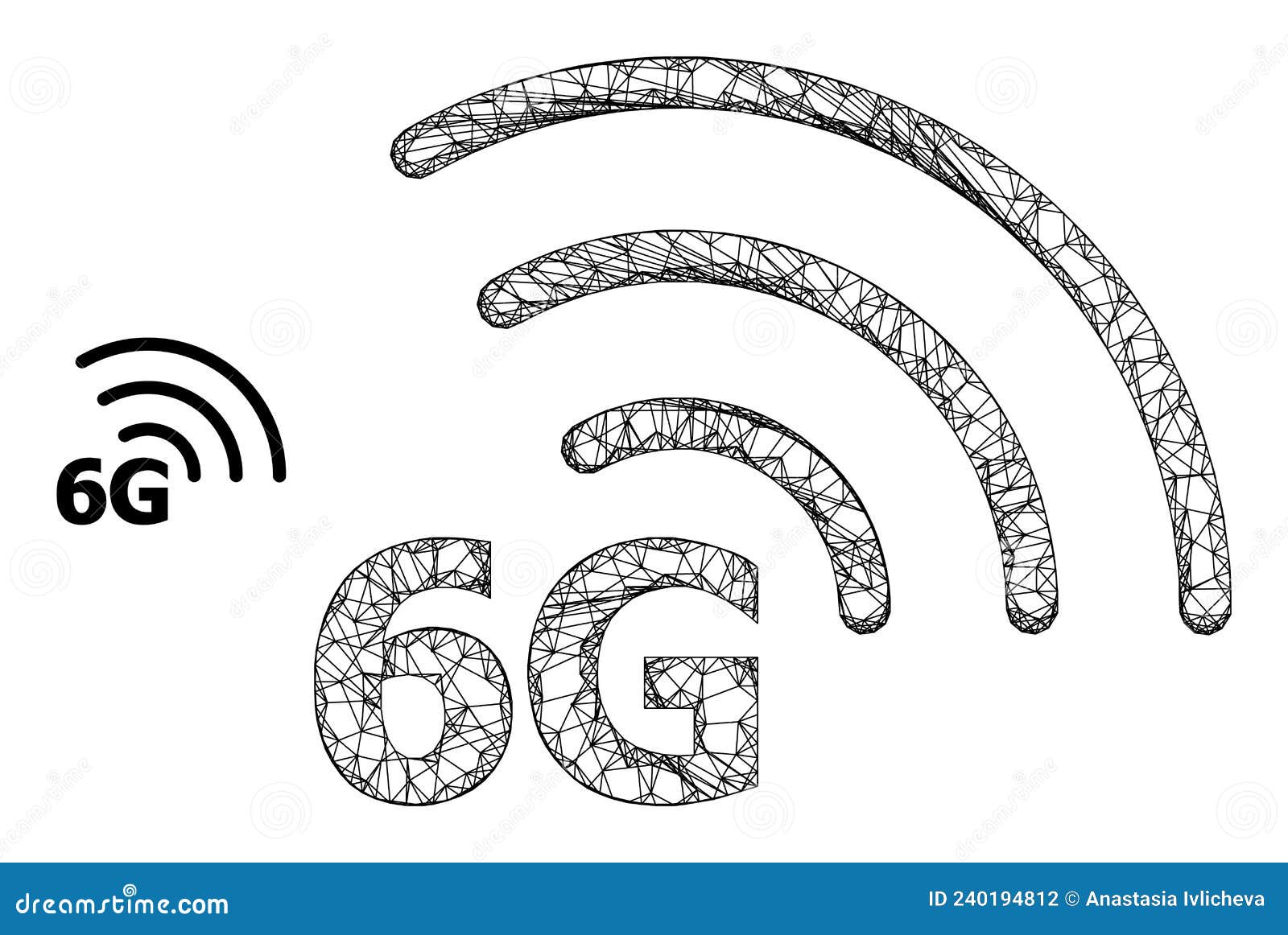 Network Mesh 6G Internet Icon Stock Vector - Illustration of ...