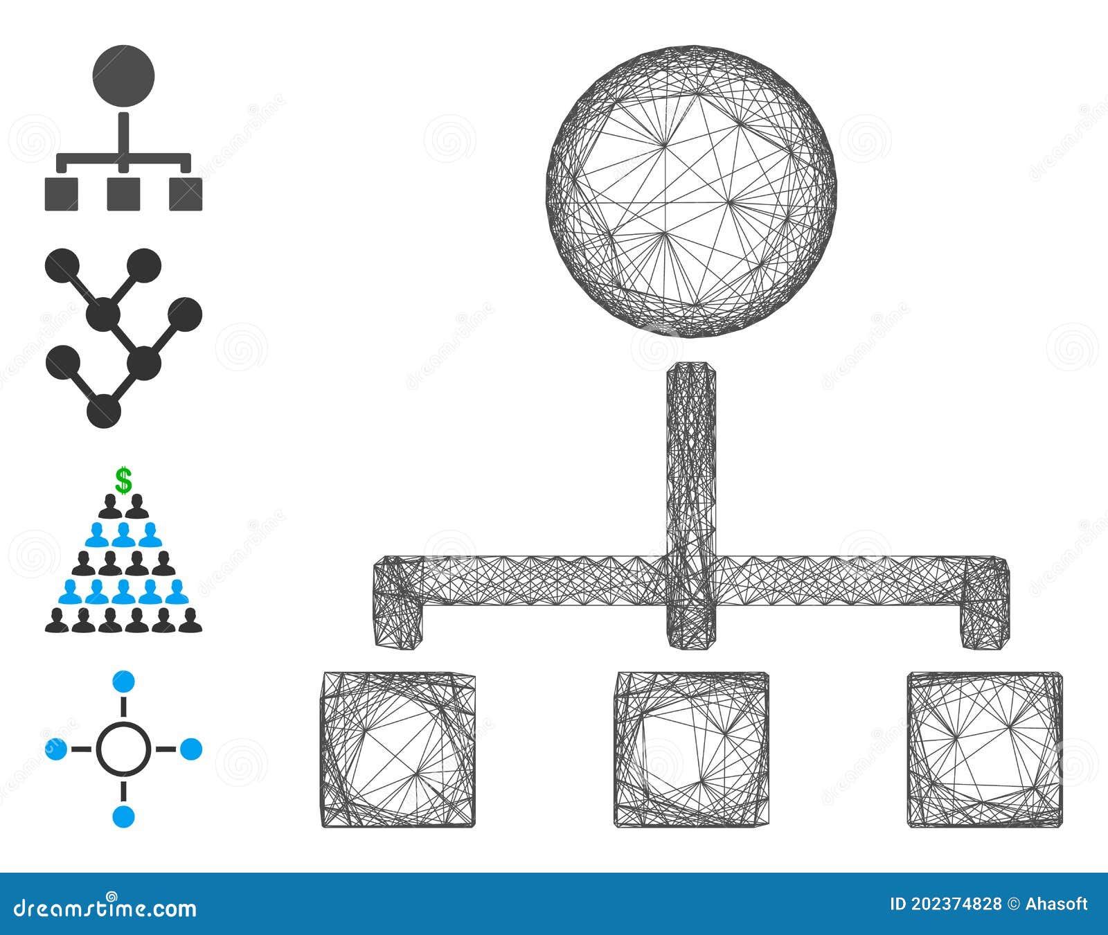 Network Hierarchy Vector Mesh Stock Illustration - Illustration of ...