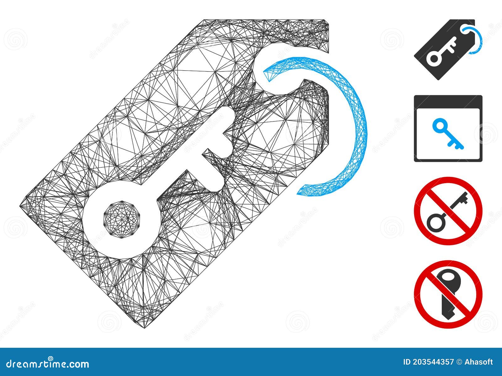 Network Key Token Vector Mesh Stock Illustration - Illustration of ...