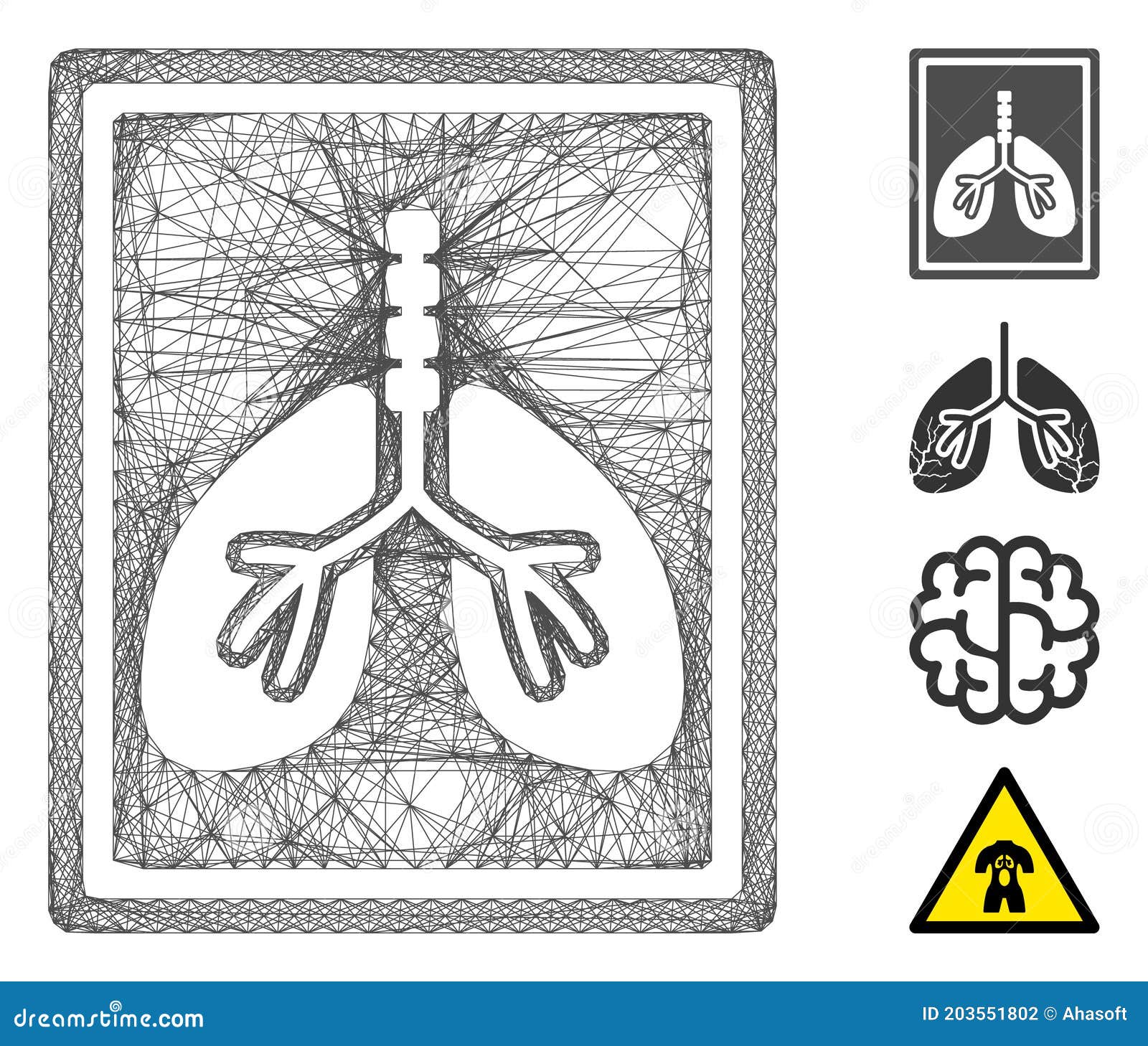 Net Lungs Fluorography Vector Mesh Stock Illustration - Illustration of ...