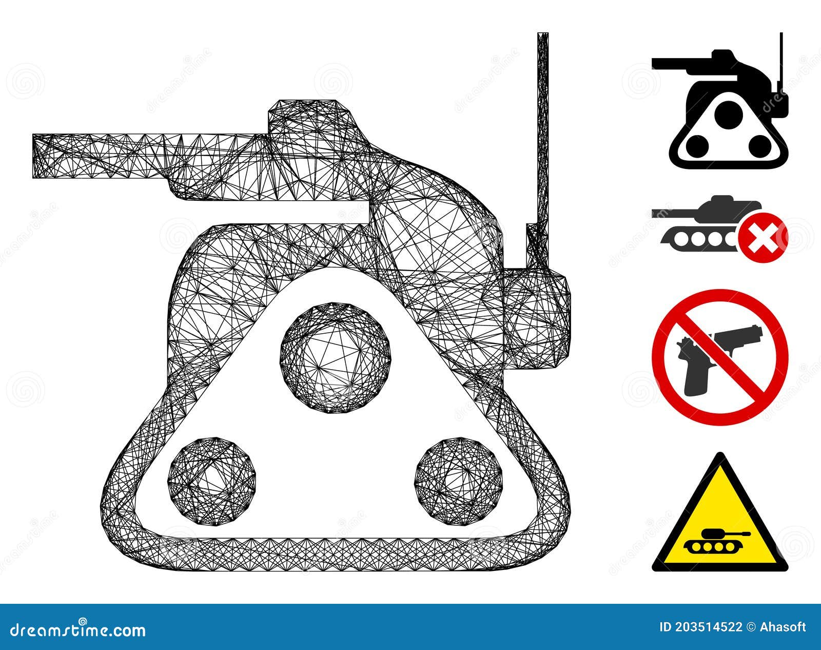 Linear Military Robot Vector Mesh Stock Photo | CartoonDealer.com ...