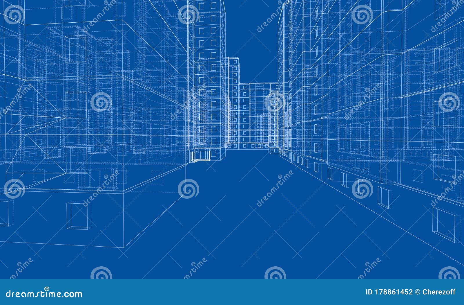 Building Blueprint Vector Illustration | CartoonDealer.com #11040628