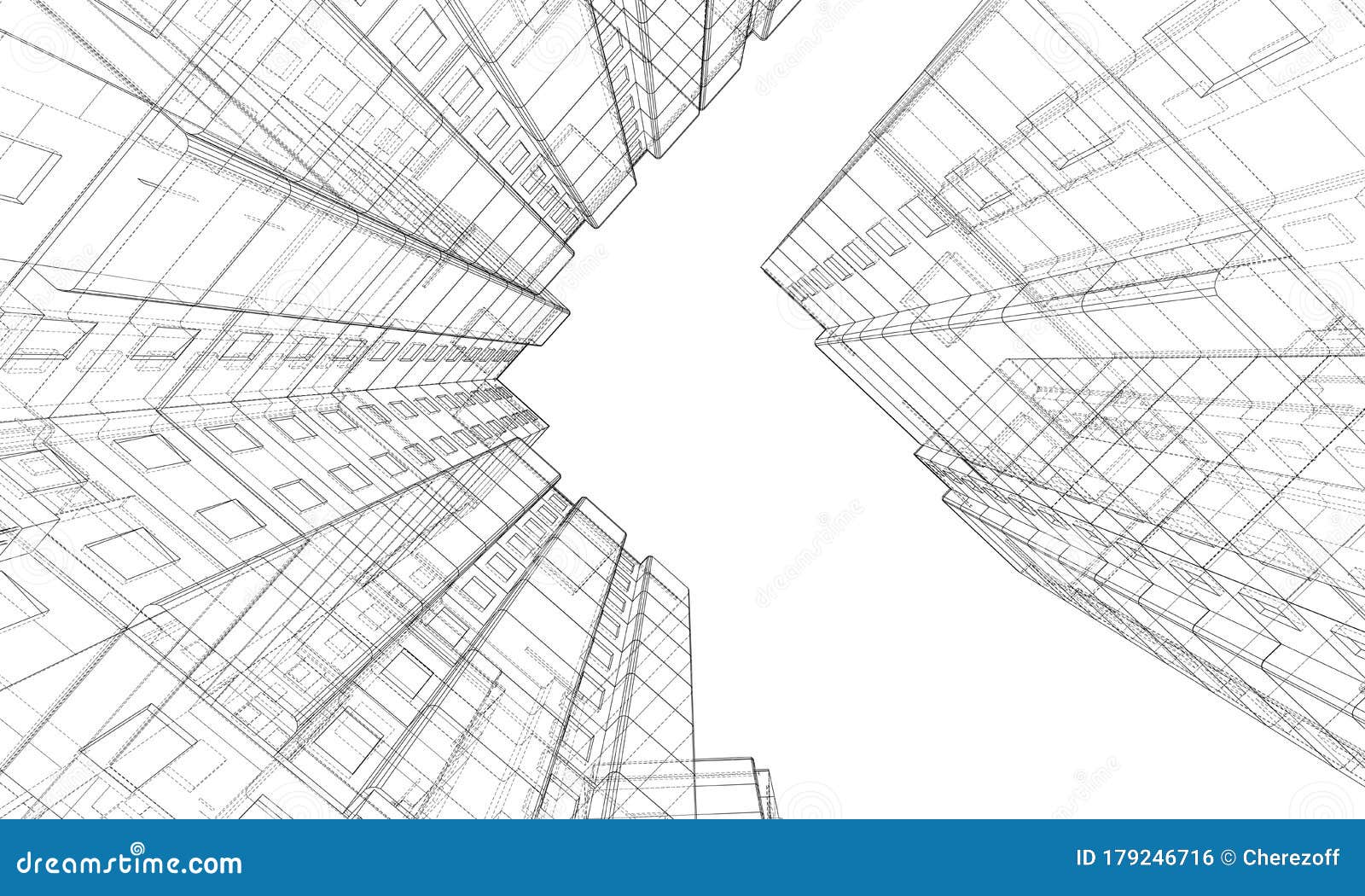 Vector Wire-frame Model of a Multi-storey Building Stock Vector ...