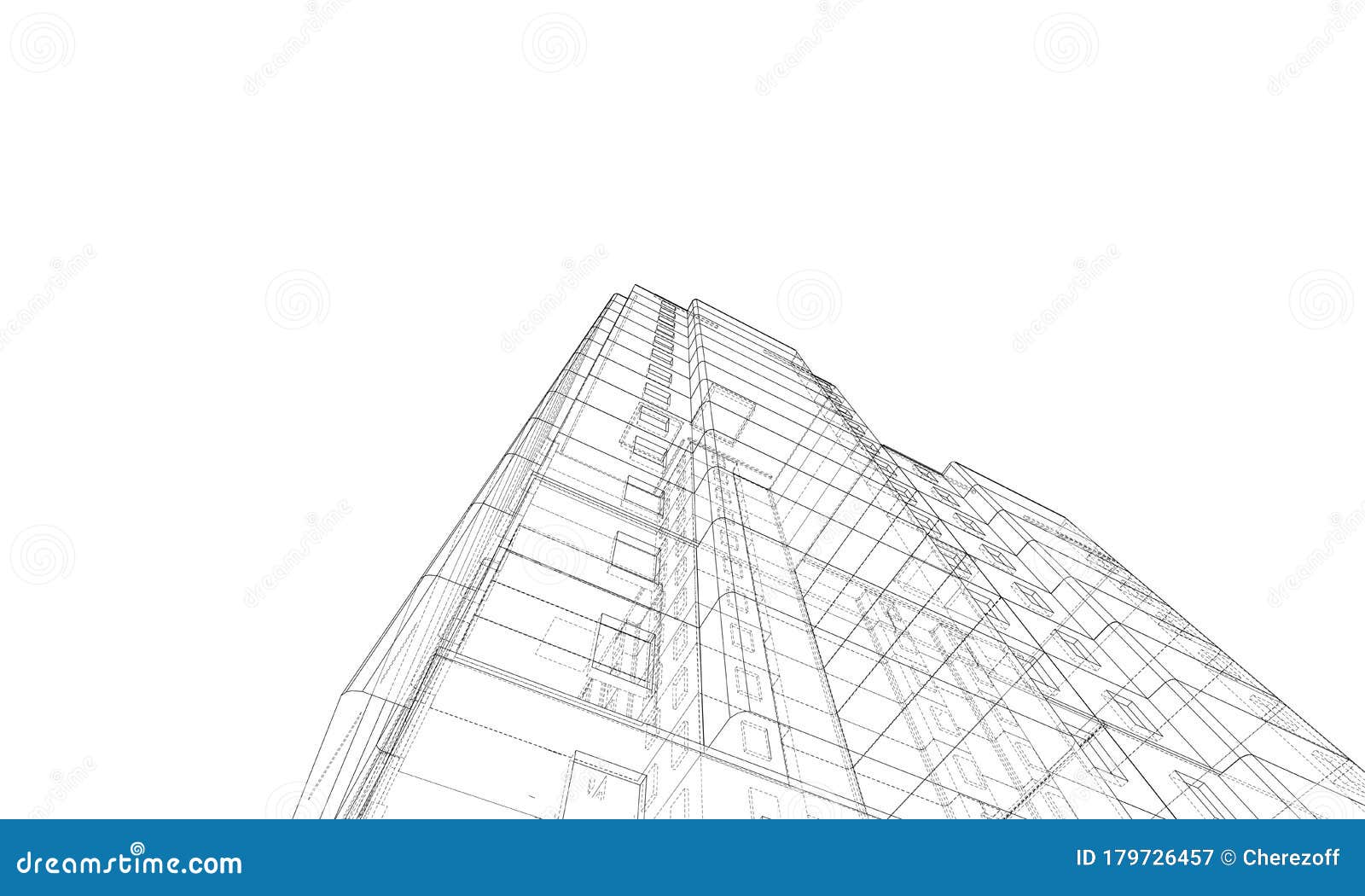 Vector Wire-frame Model of a Multi-storey Building Stock Vector ...