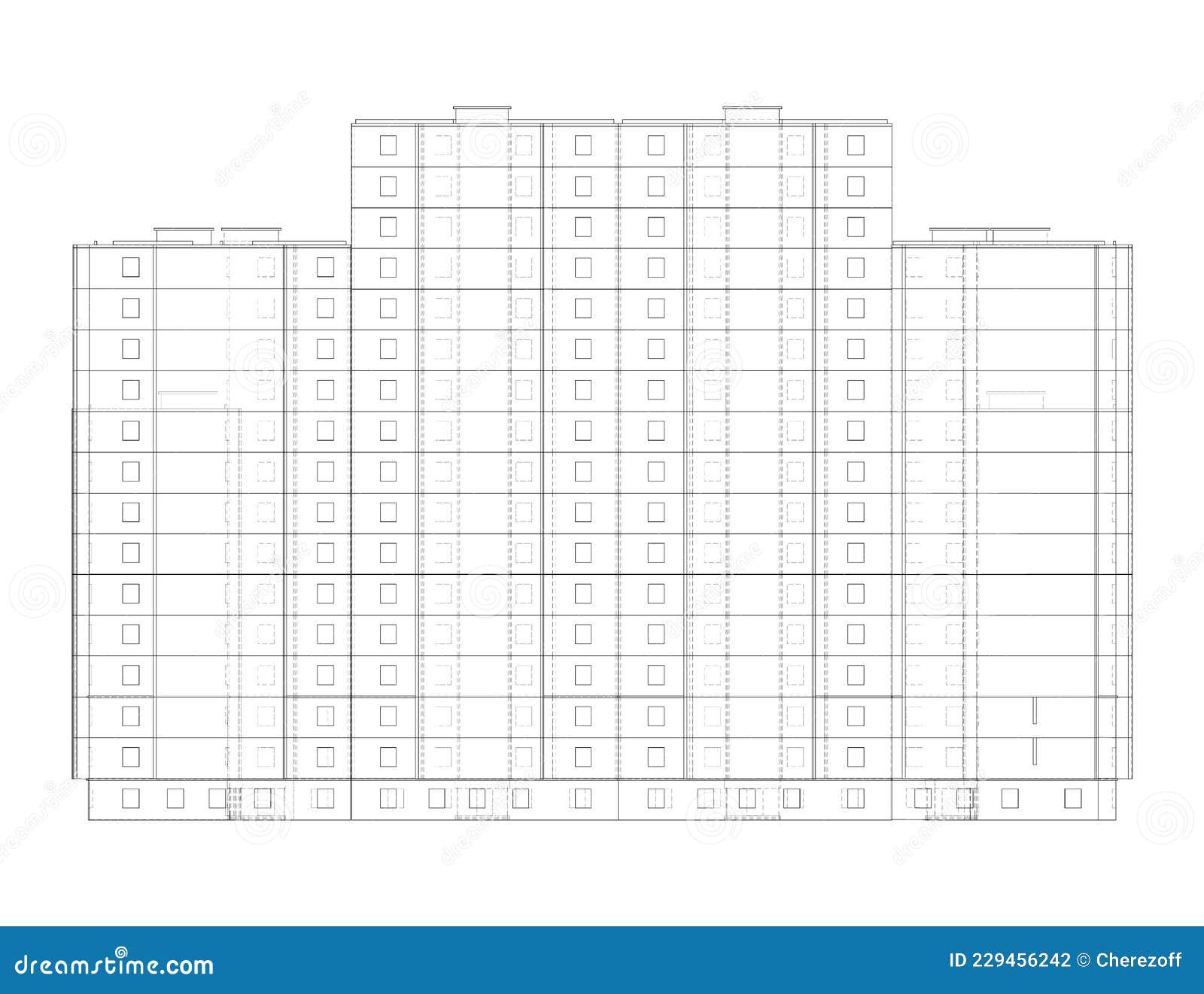 Vector Multi-storey Residential Building Stock Vector - Illustration of ...
