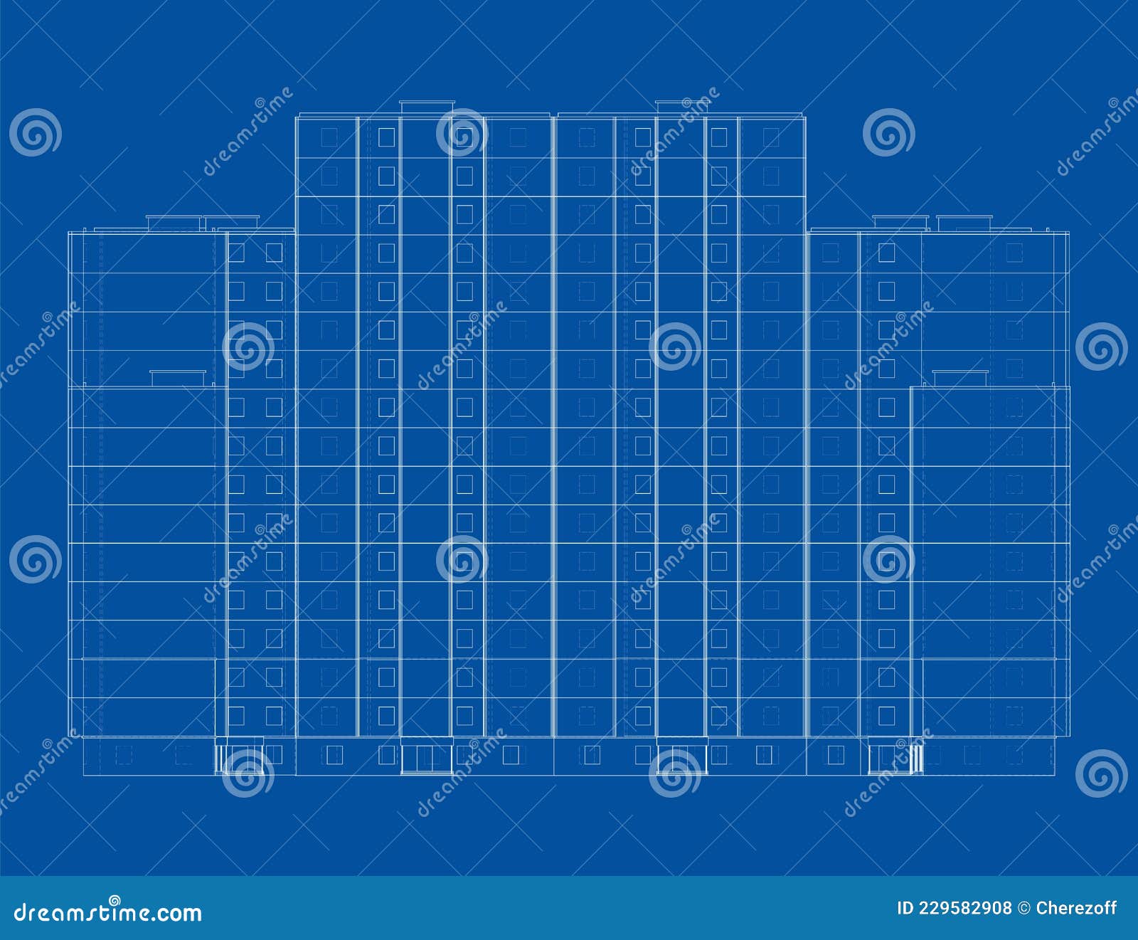 Vector Multi-storey Residential Building Stock Vector - Illustration of ...