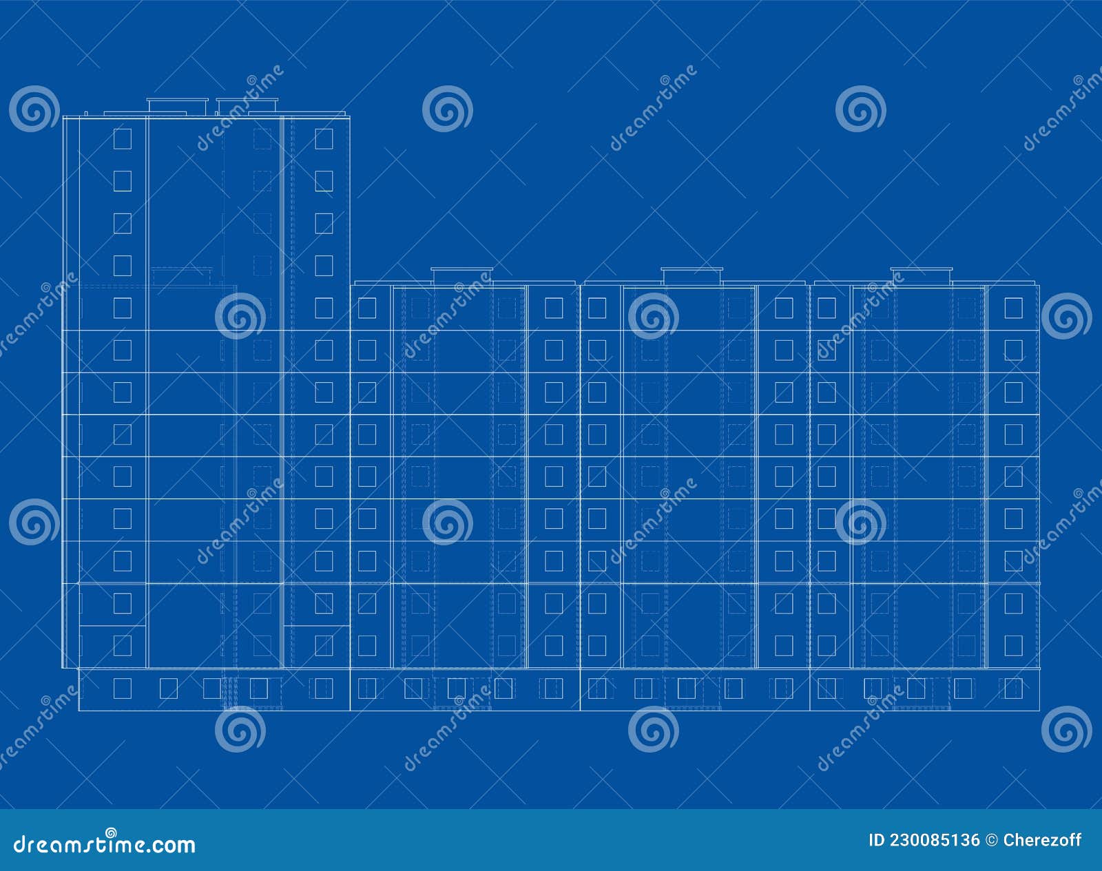 Vector Multi-storey Residential Building Stock Vector - Illustration of ...