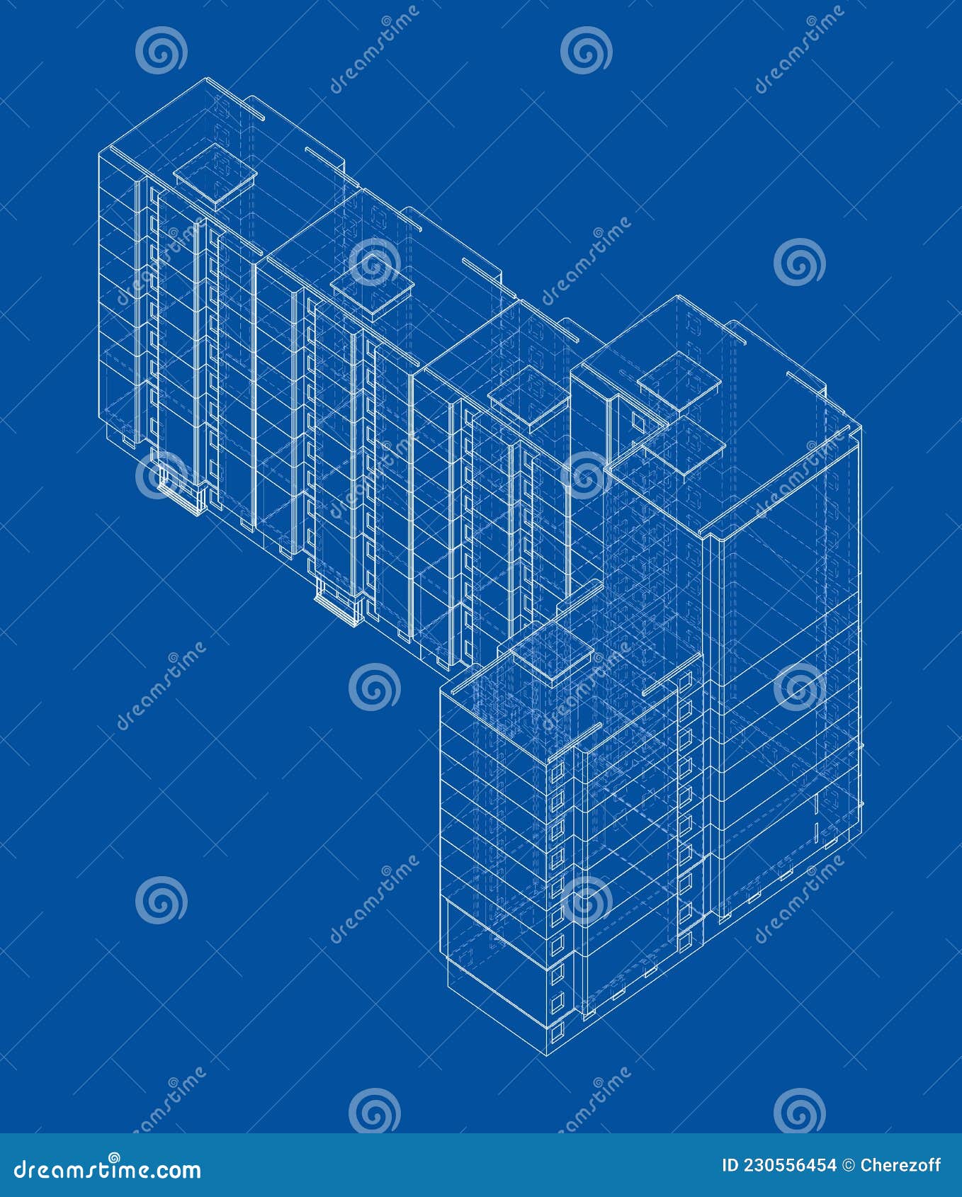 Vector Multi-storey Residential Building Stock Vector - Illustration of ...