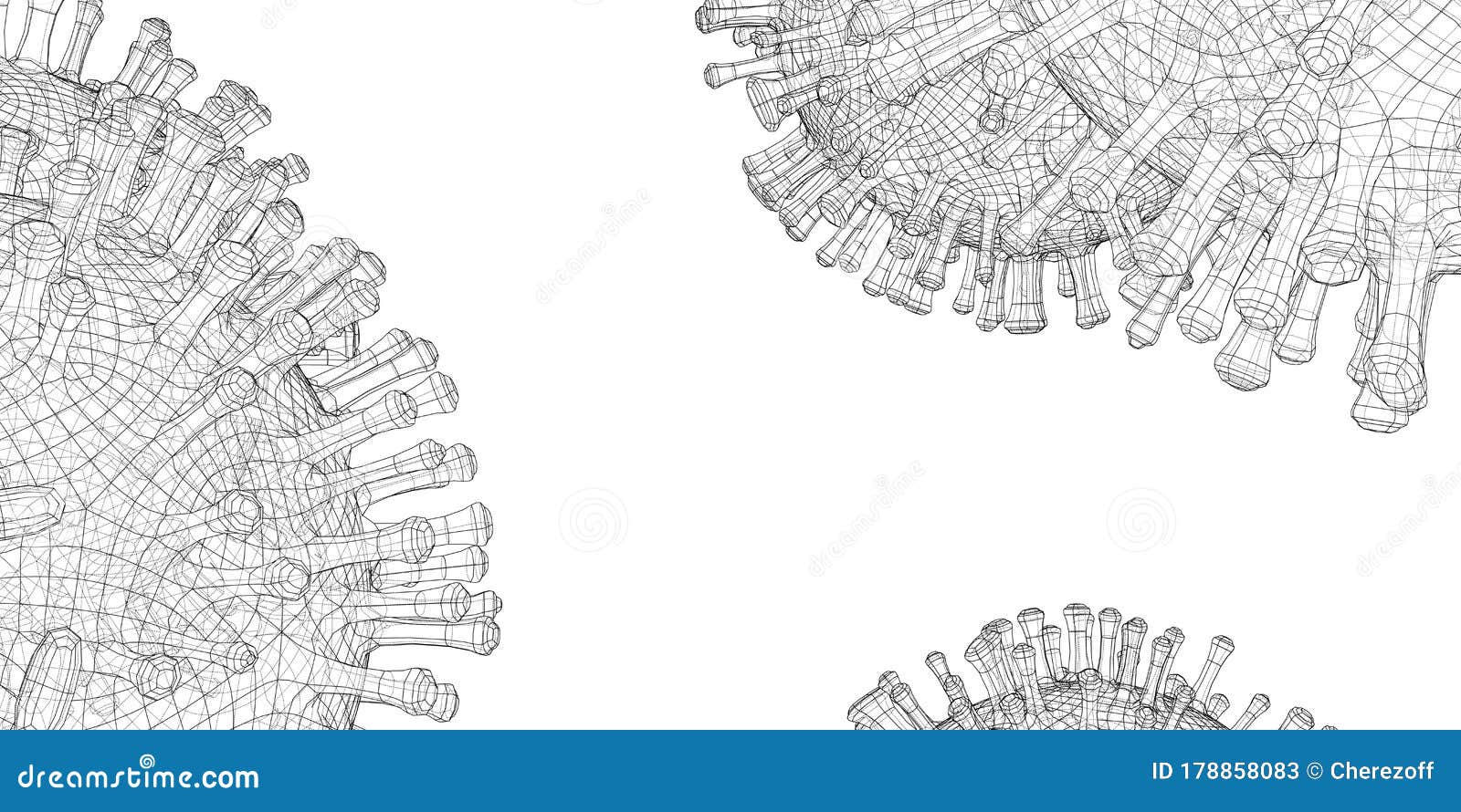 Vector Wire-frame Model of a Virus Stock Vector - Illustration of cell ...