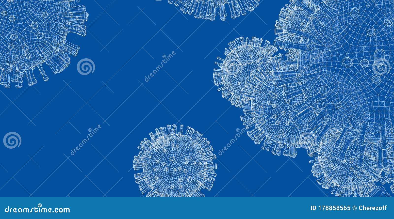 Vector Wire-frame Model of a Virus Stock Vector - Illustration of ...