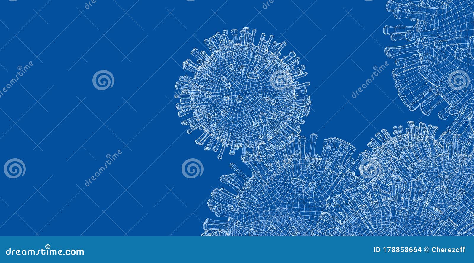 Vector Wire-frame Model of a Virus Stock Vector - Illustration of ...