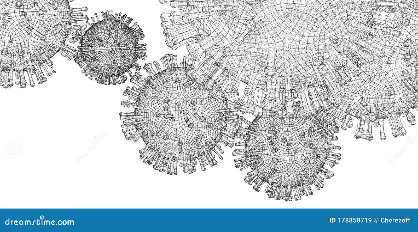 Vector Wire-frame Model of a Virus Stock Vector - Illustration of ...