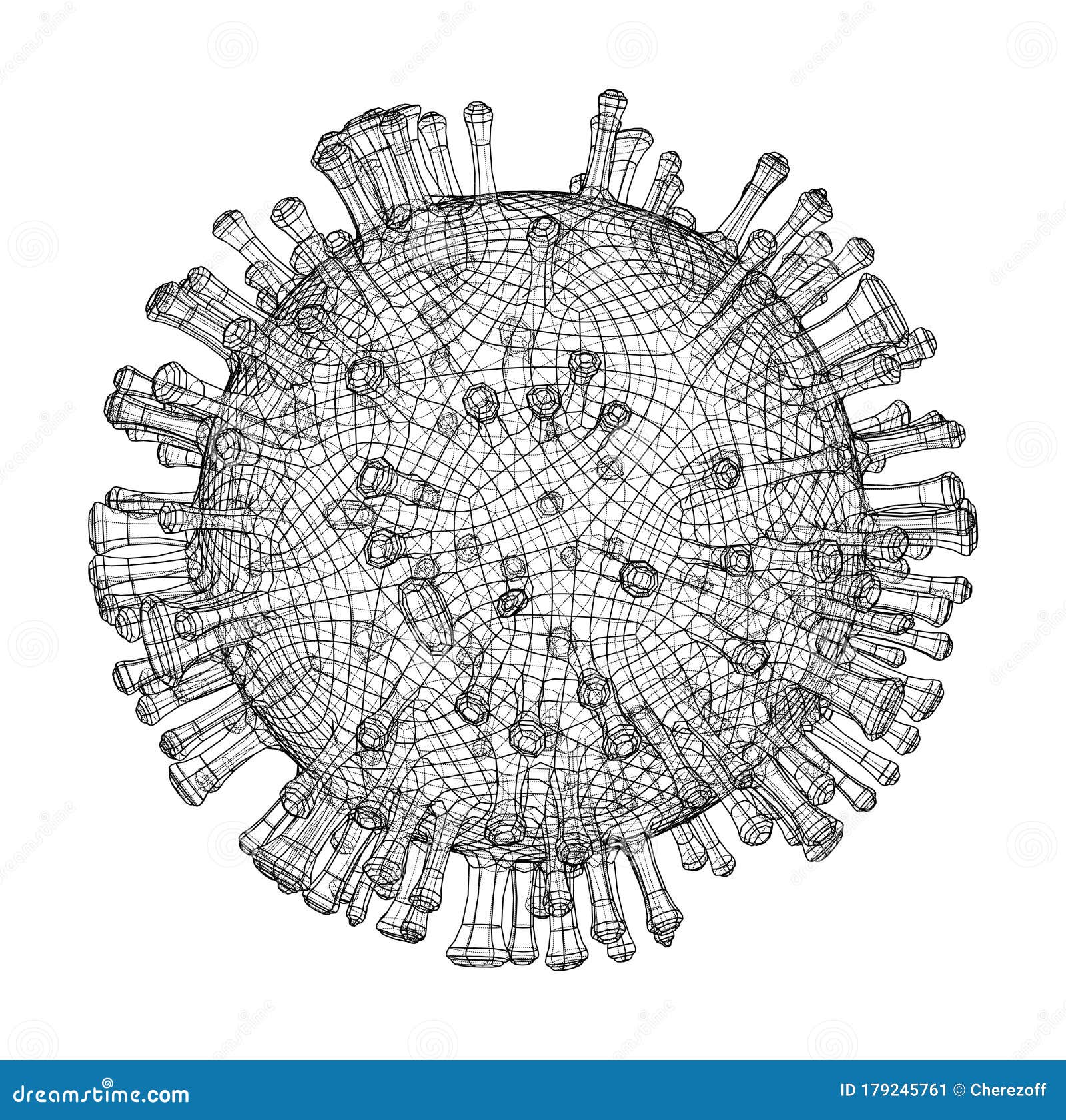 Vector Wire-frame Model of a Virus Stock Vector - Illustration of ...