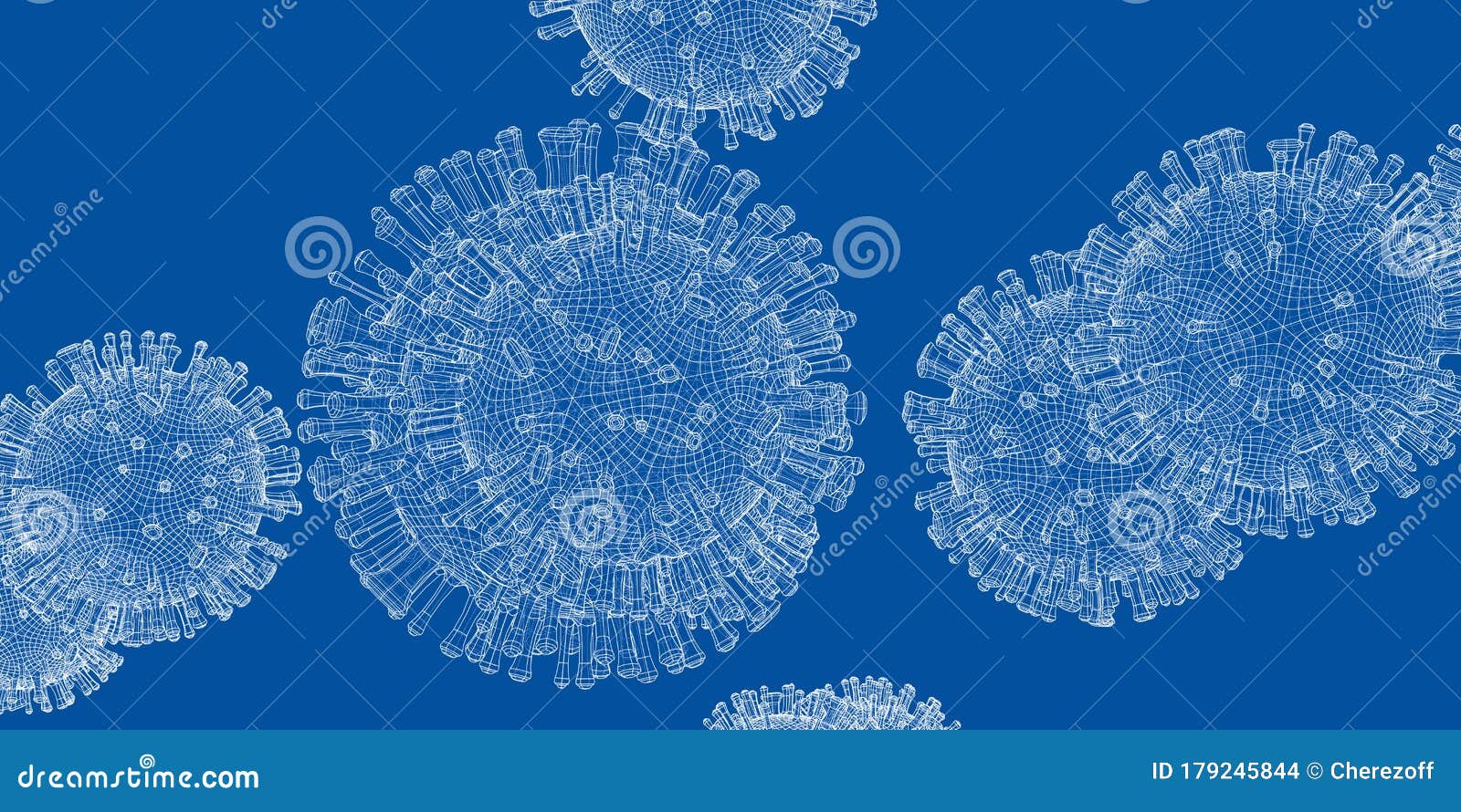 Vector Wire-frame Model of a Virus Stock Vector - Illustration of ...