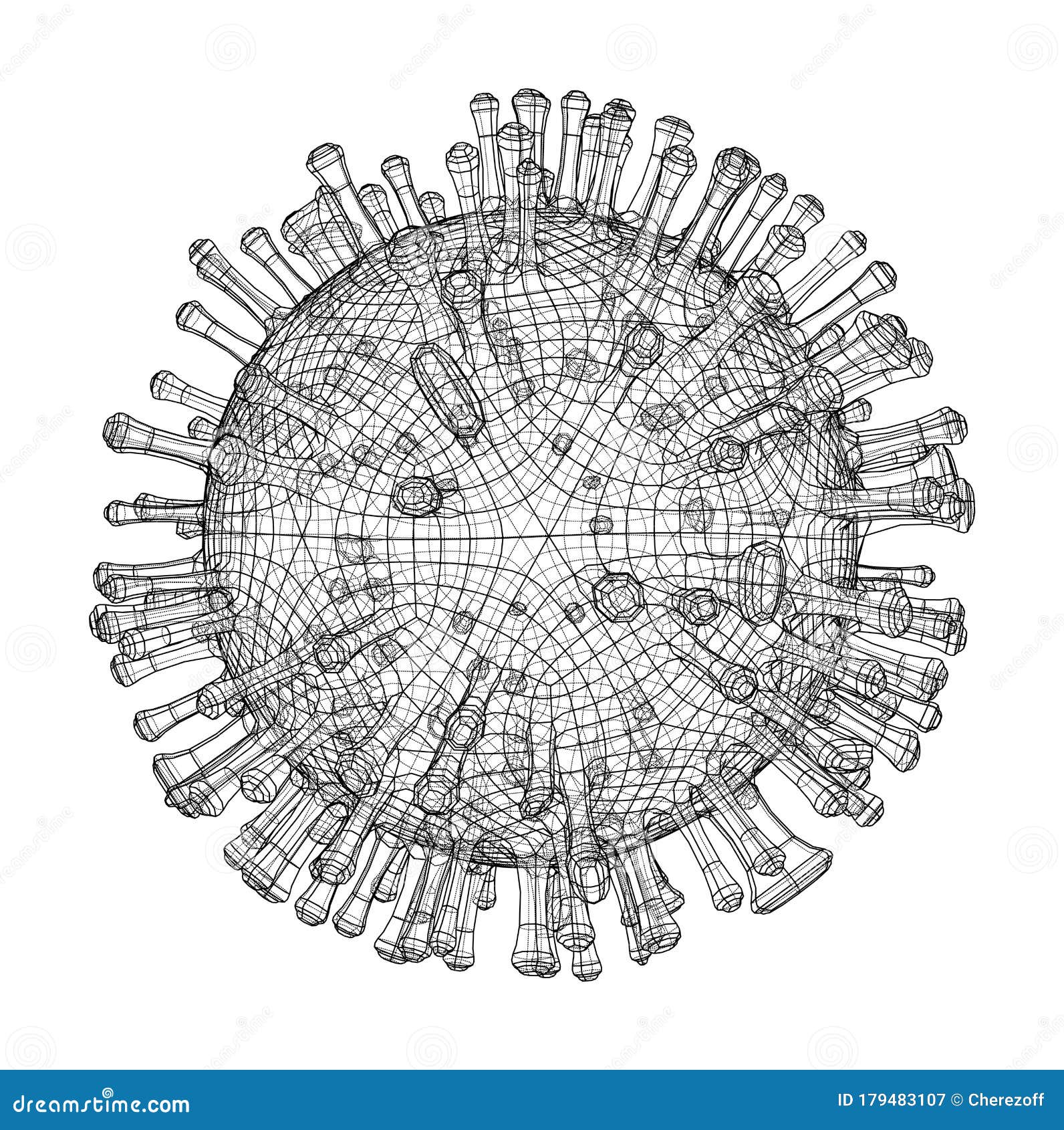 Vector Wire-frame Model of a Virus Stock Vector - Illustration of ...