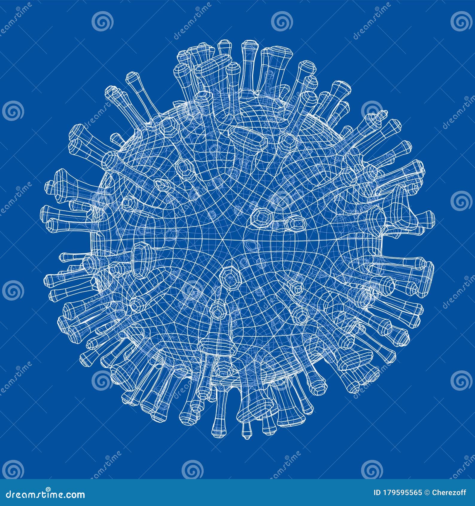 Vector Wire-frame Model of a Virus Stock Vector - Illustration of ...