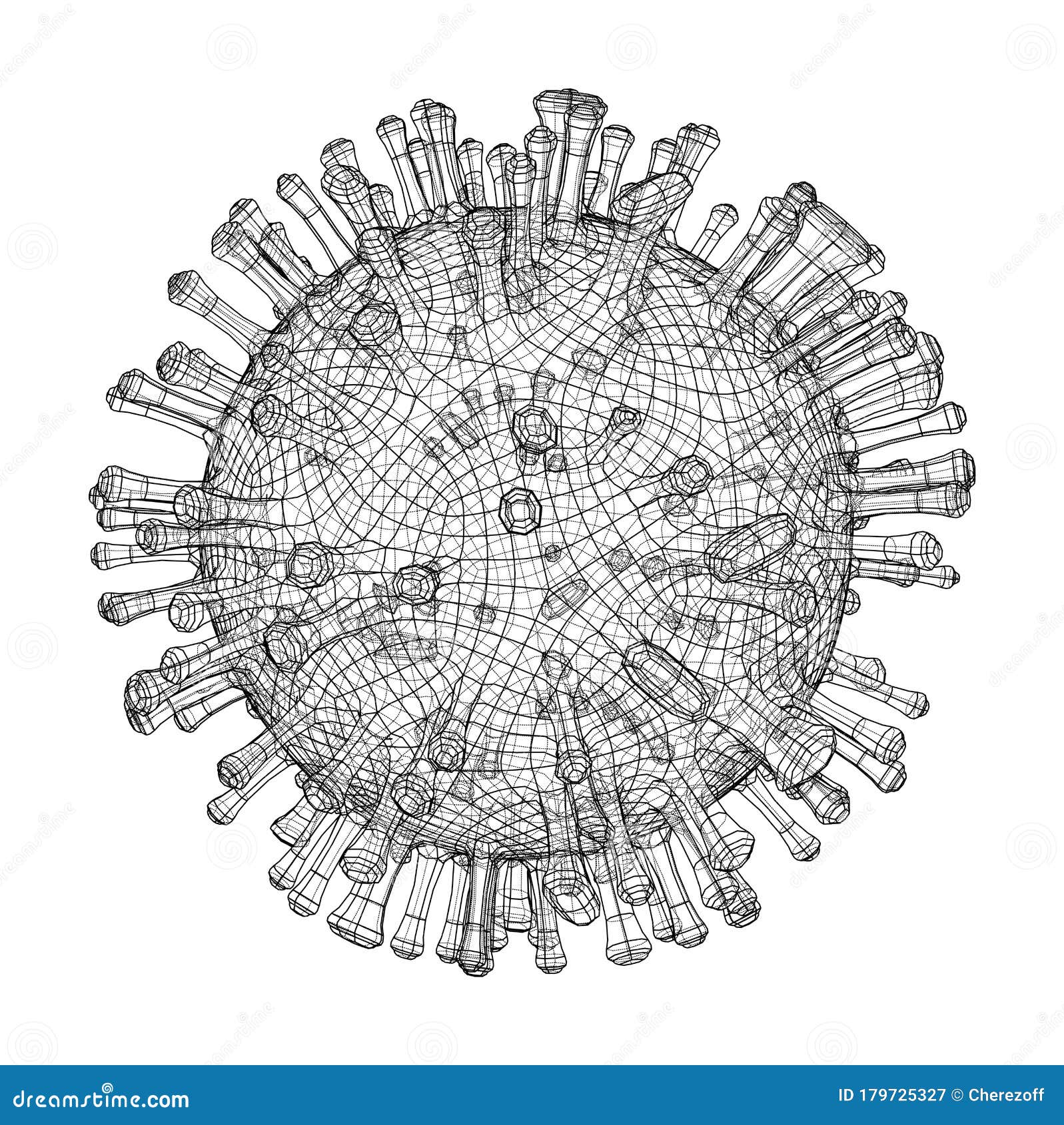 Vector Wire-frame Model of a Virus Stock Vector - Illustration of ...