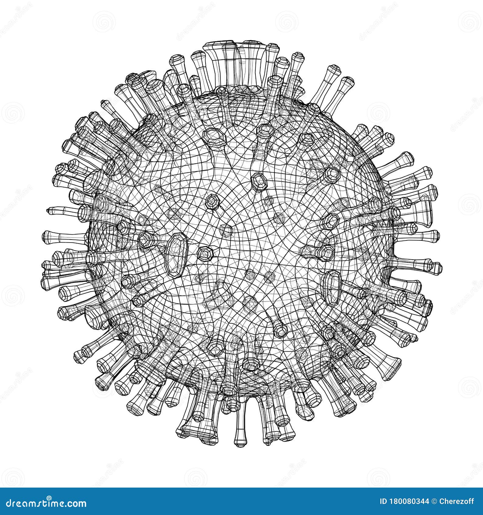 Vector Wire-frame Model of a Virus Stock Vector - Illustration of ...