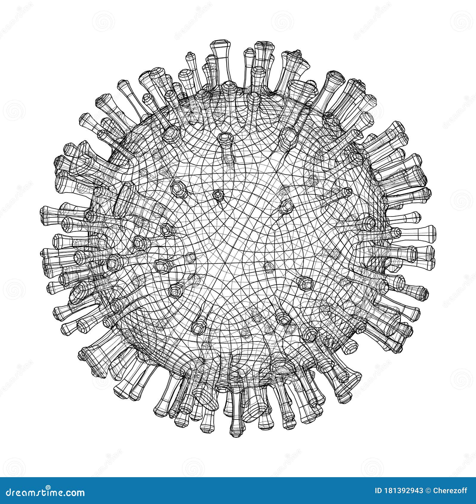 Vector Wire-frame Model of a Virus Stock Vector - Illustration of ...