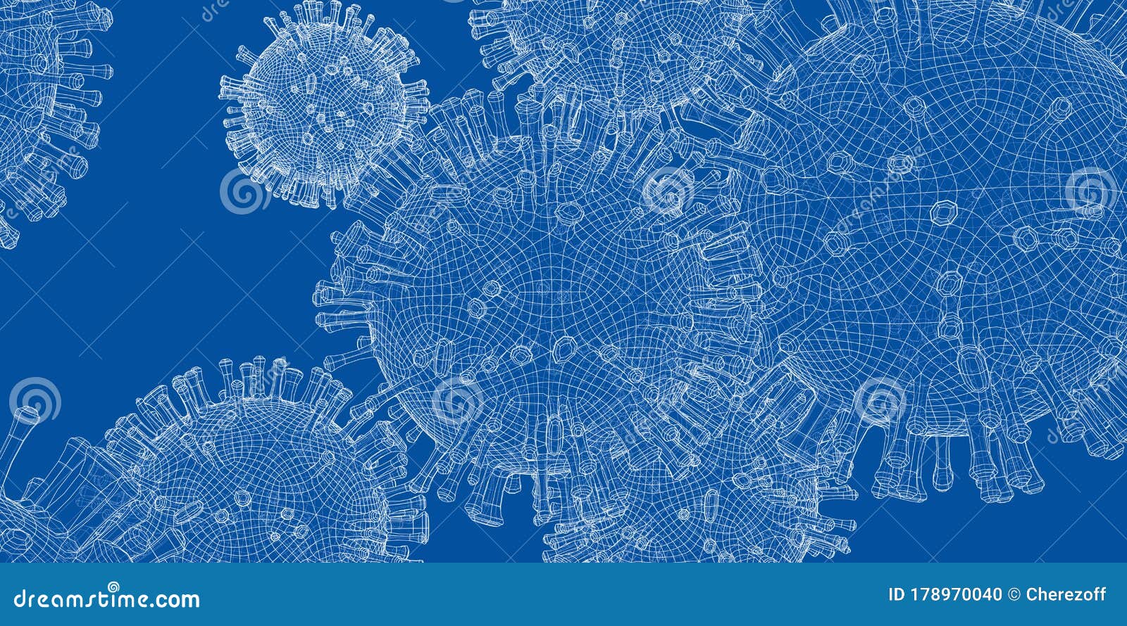 Vector Wire-frame Model of a Virus Stock Vector - Illustration of ...