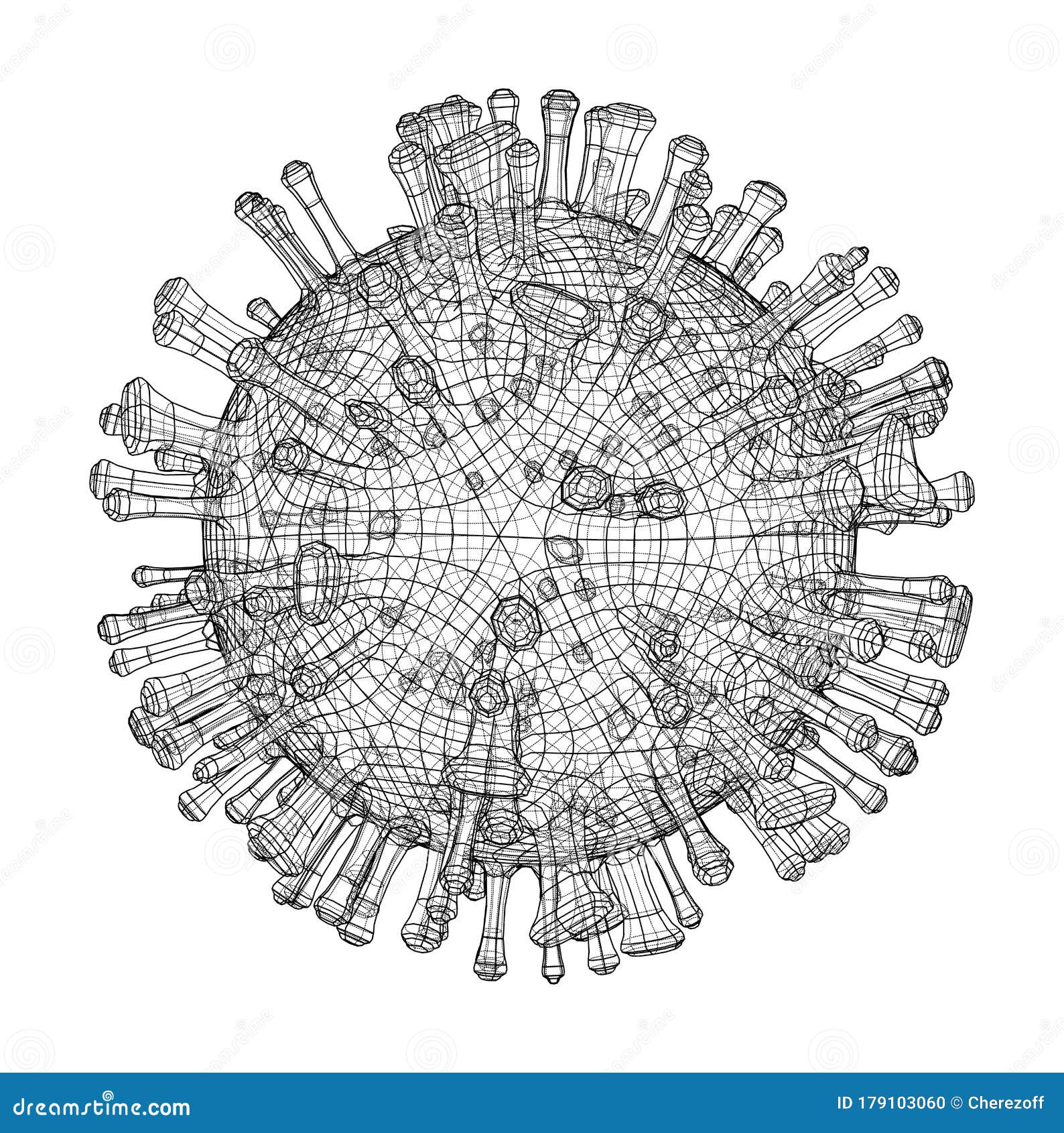 Vector Wire-frame Model of a Virus Stock Vector - Illustration of human ...