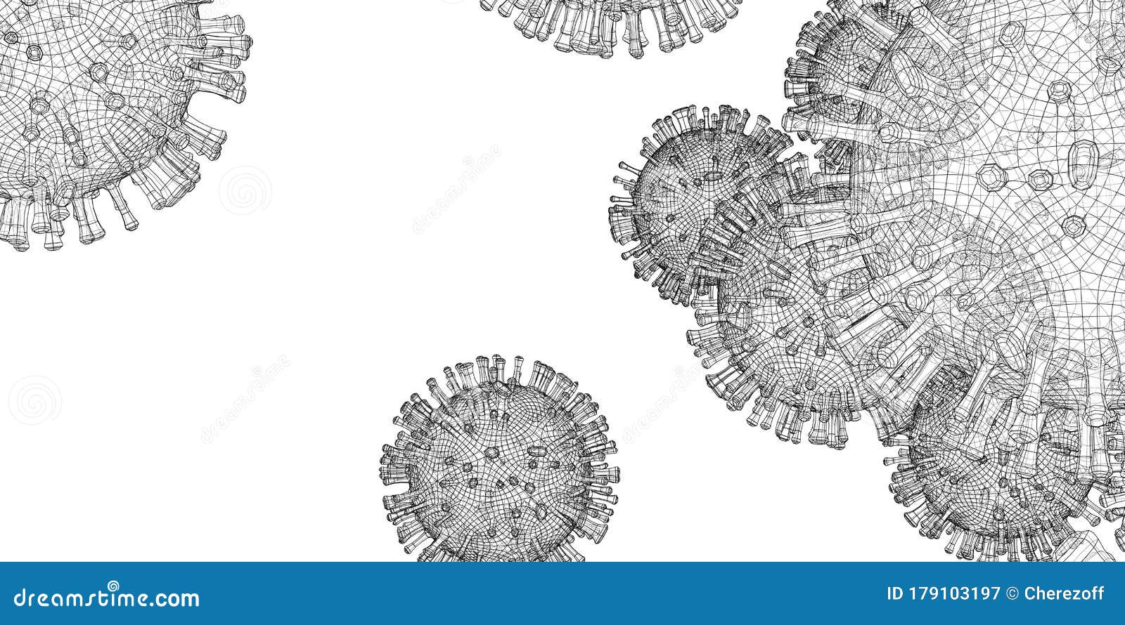 Vector Wire-frame Model of a Virus Stock Vector - Illustration of ...
