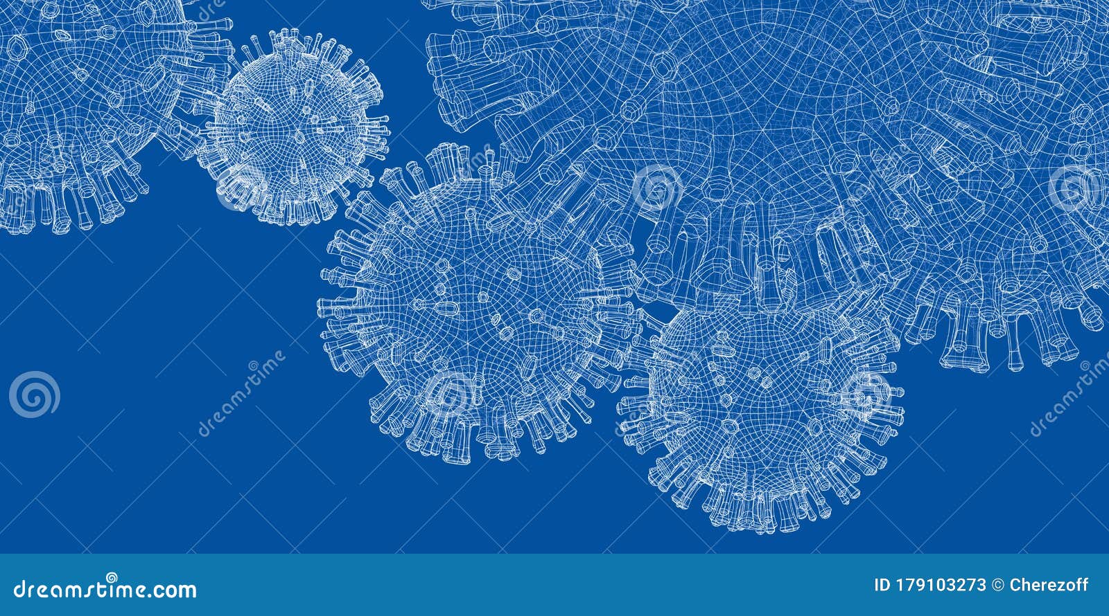 Vector Wire-frame Model of a Virus Stock Vector - Illustration of ...