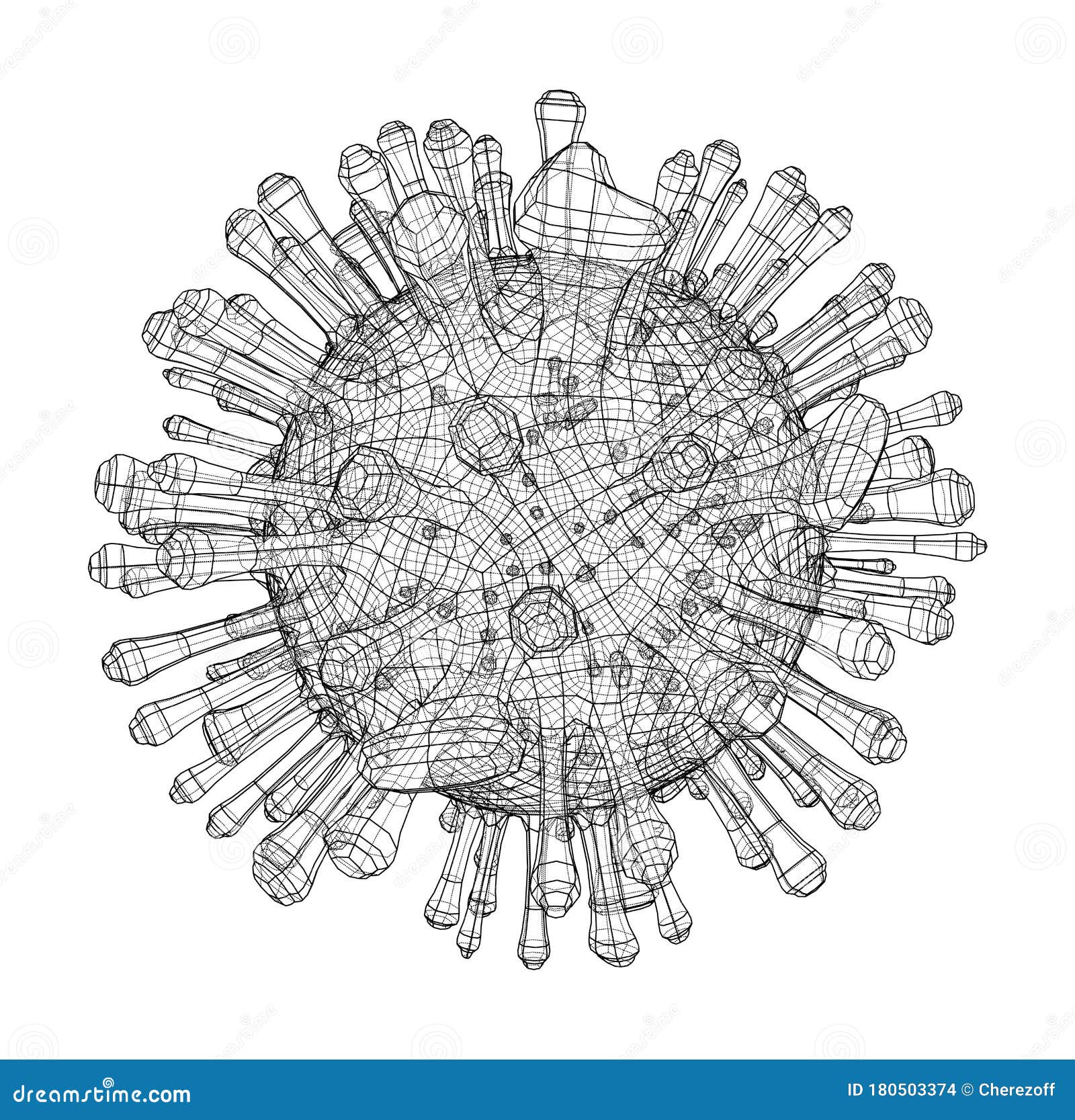 Vector Wire-frame Model of a Virus Stock Vector - Illustration of ...