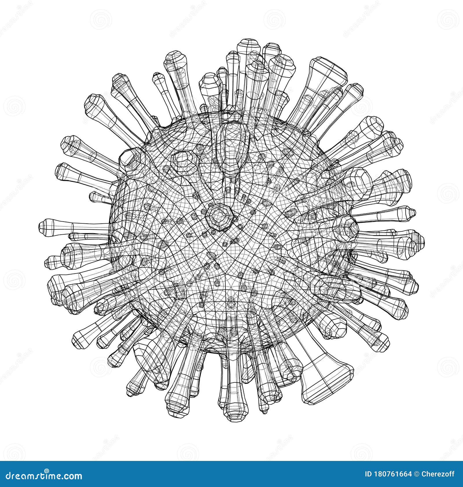 Vector Wire-frame Model of a Virus Stock Vector - Illustration of ...