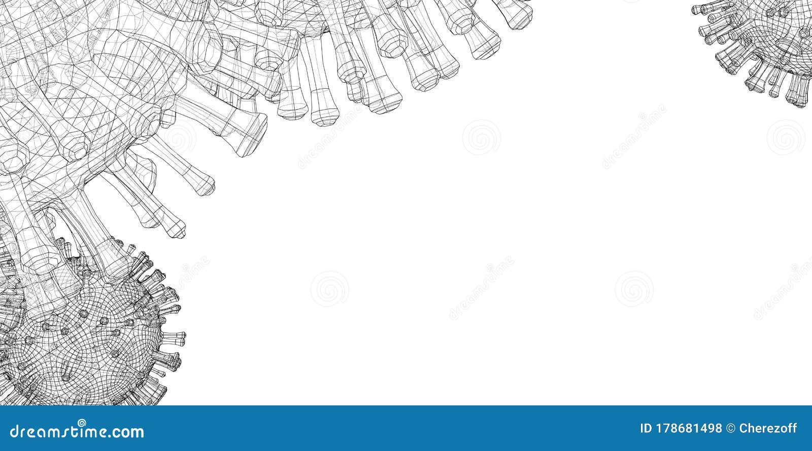 Vector Wire-frame Model of a Virus Stock Vector - Illustration of ...