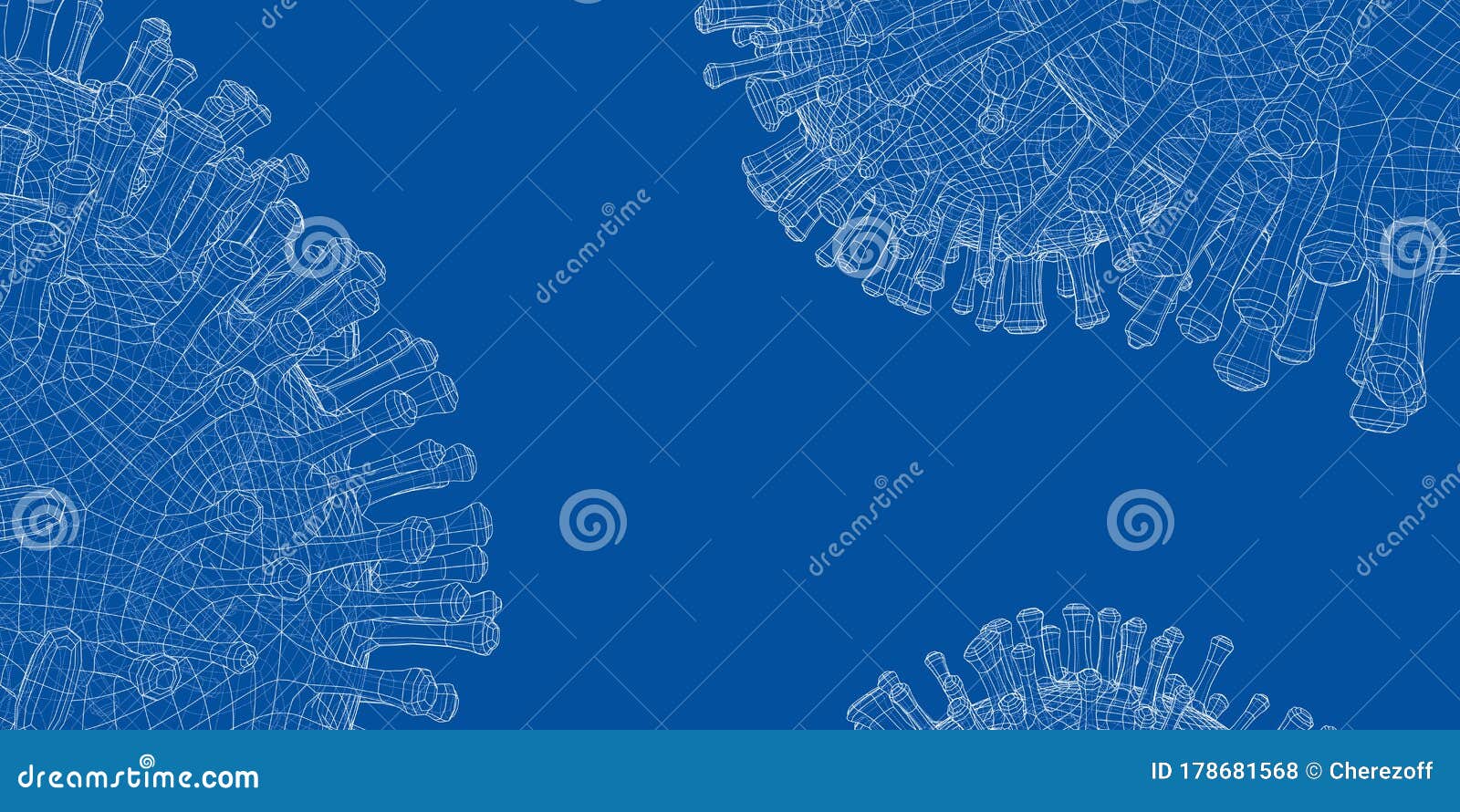 Vector Wire-frame Model of a Virus Stock Vector - Illustration of ...
