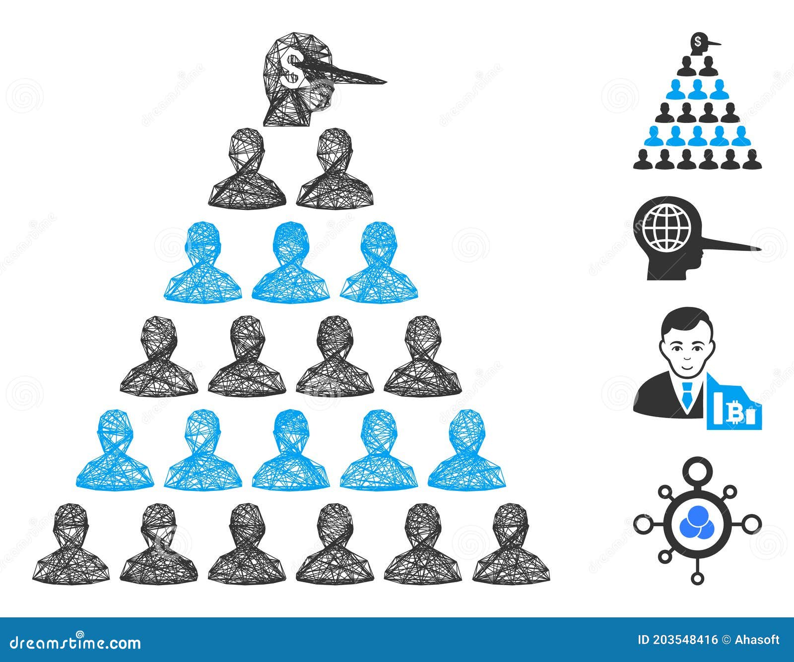 Ponzi Pyramid Scheme Composition Icon Of Round Dots Stock Photo ...