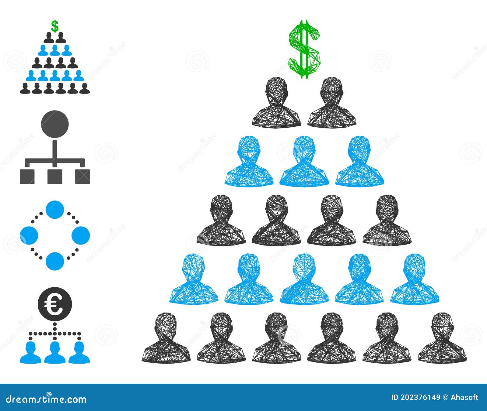 Net Ponzi Pyramid Scheme Vector Mesh Stock Vector - Illustration of ...