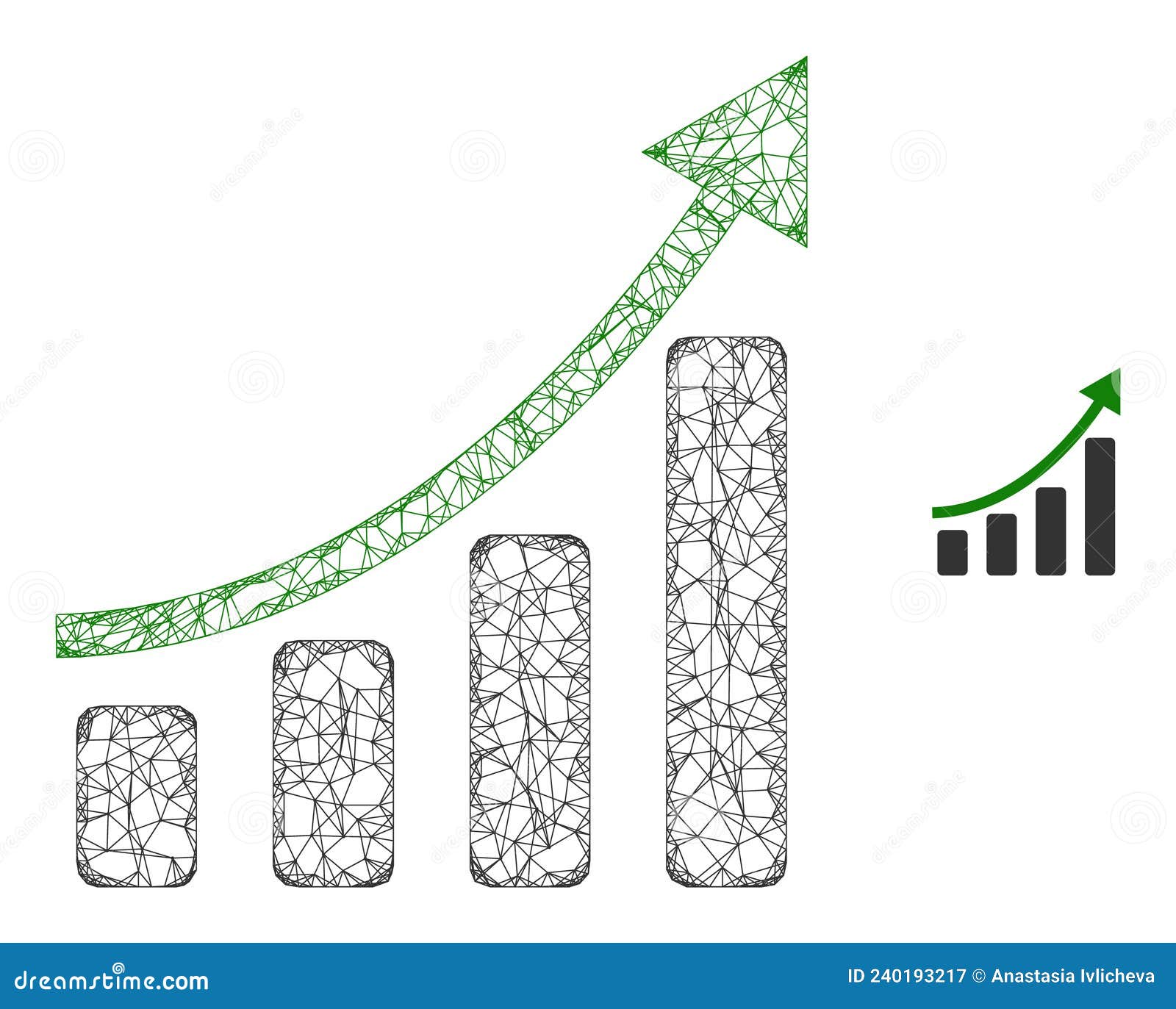 Linear Mesh Positive Trend Icon Stock Vector - Illustration of progress ...
