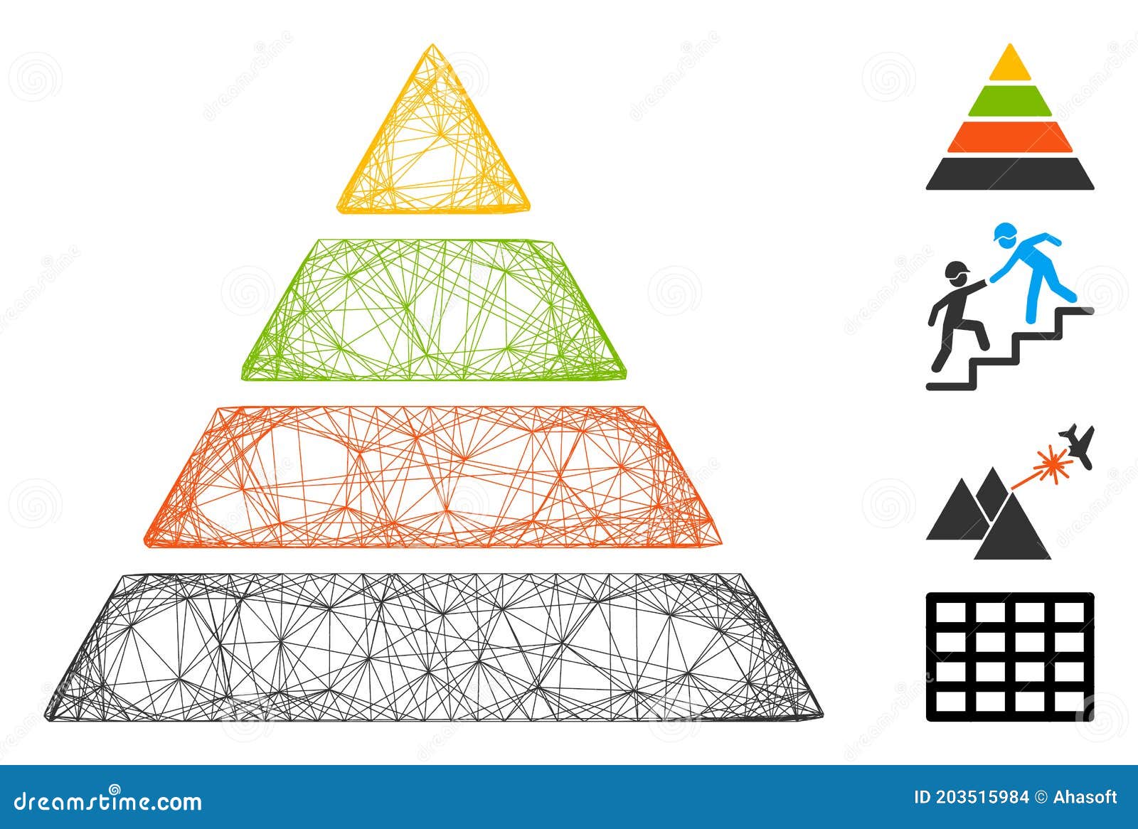 Network Pyramid Vector Mesh Stock Illustration - Illustration of ...