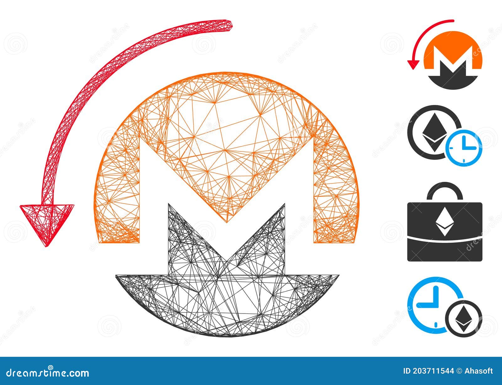 Hatched Refund Monero Vector Mesh Stock Illustration - Illustration of ...