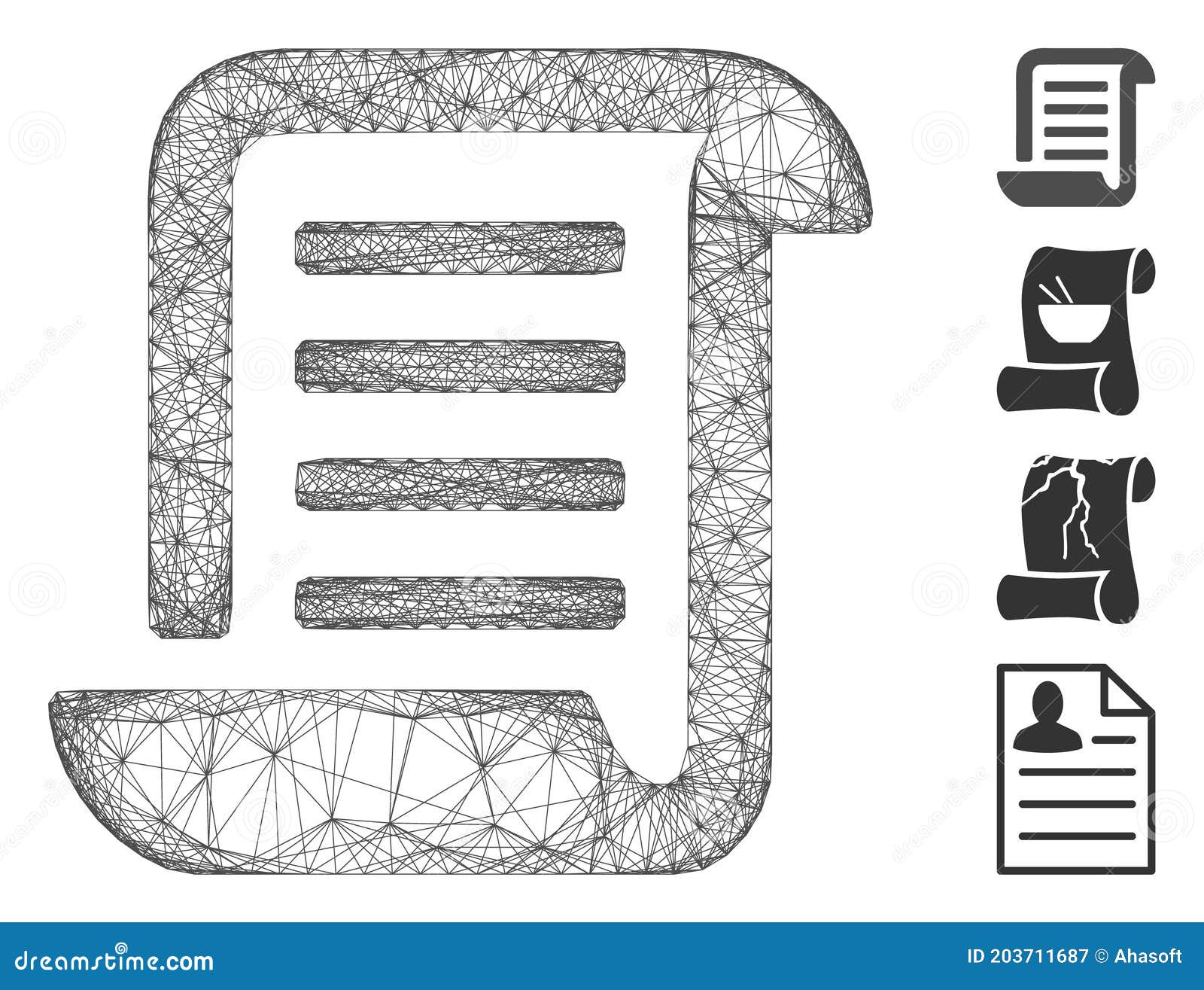 Net Roll Document Vector Mesh Stock Illustration - Illustration of ...