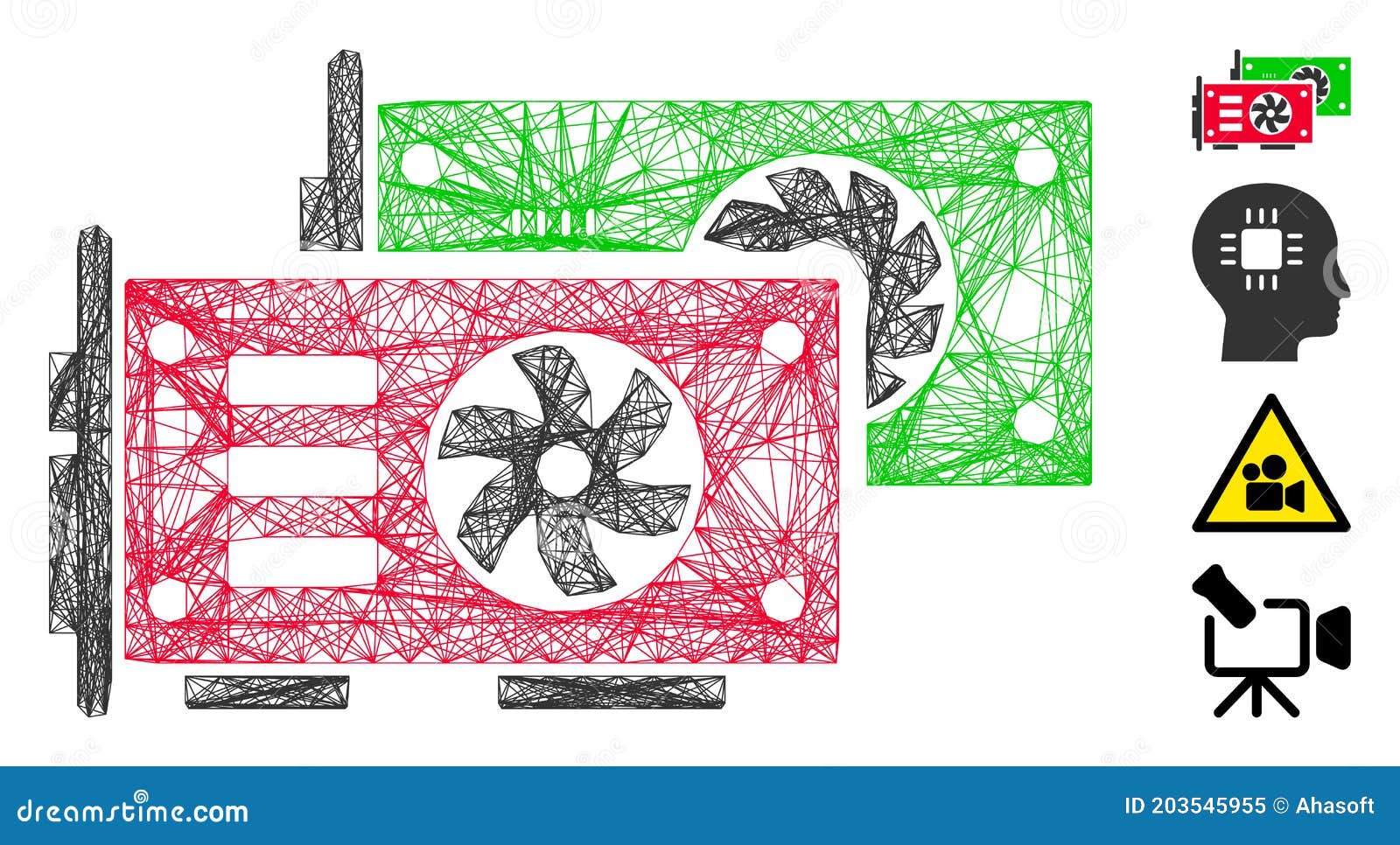 Net Video Graphics GPU Cards Vector Mesh Stock Illustration ...
