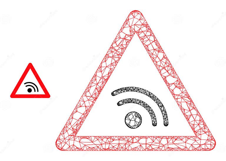 Network Mesh WiFi Warning Icon Stock Vector - Illustration of vector ...