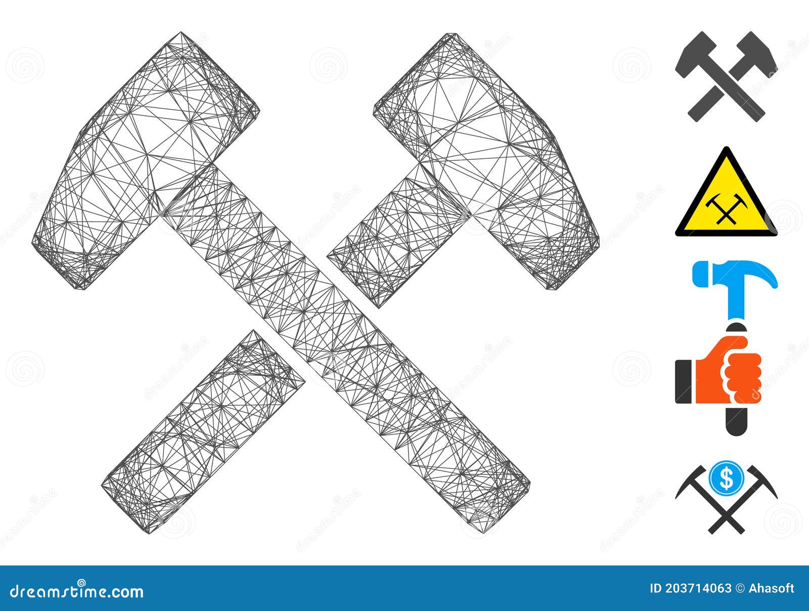 Net Work Hammers Vector Mesh Stock Illustration - Illustration of ...