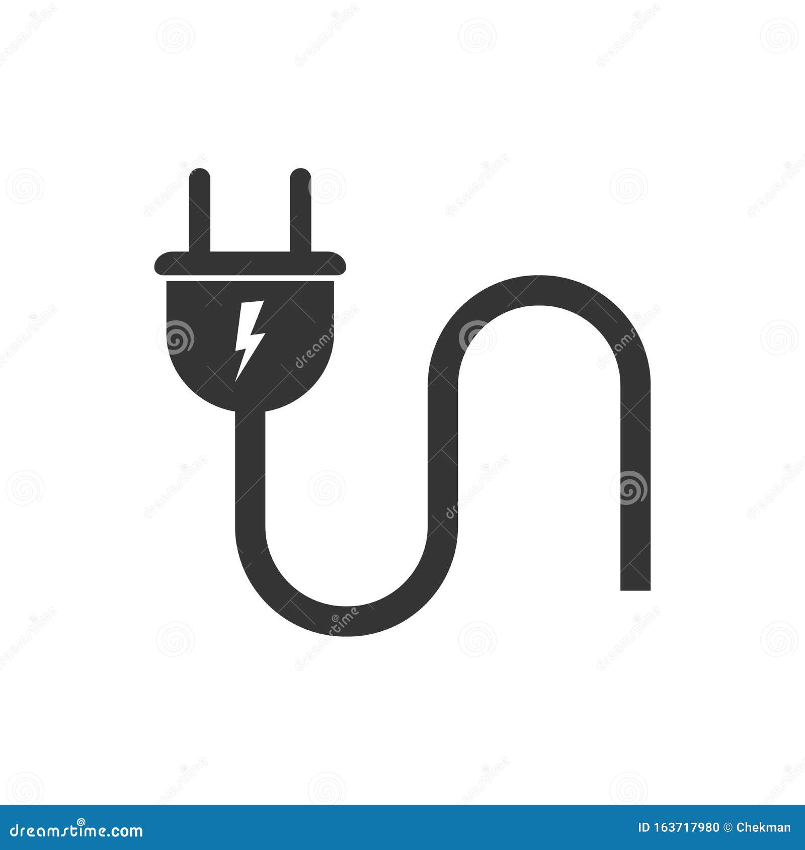 Vector wire plug icon stock illustration. Illustration of isolated ...