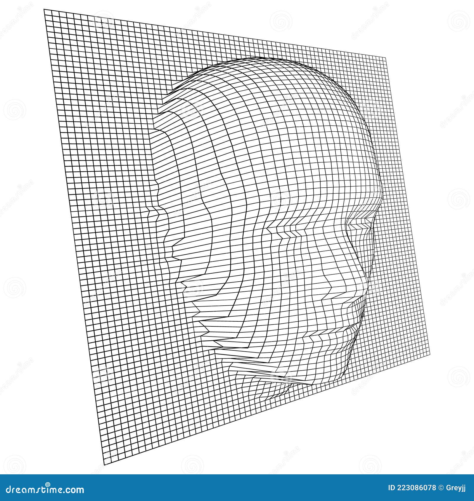 Vector Wireframe Grid with Human Face Stock Vector - Illustration of ...
